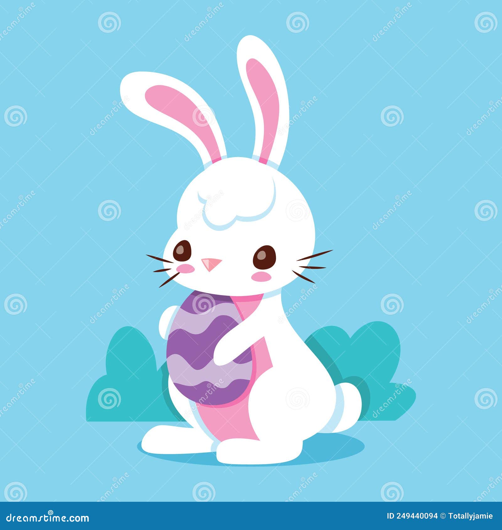Cartoon Cute Easter Bunny stock vector. Illustration of cute - 249440094