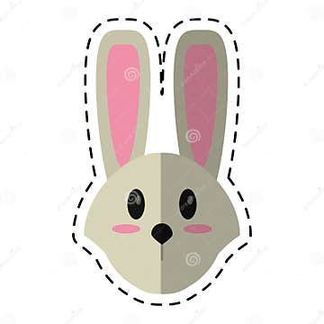 Cartoon Cute Easter Face Bunny Stock Vector - Illustration of comic ...