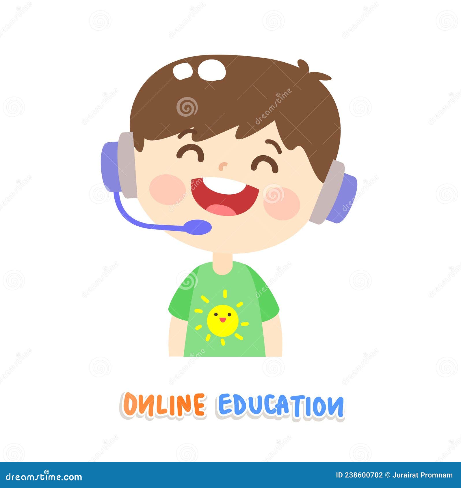 Cartoon Online Education Character Vector. Stock Vector - Illustration ...