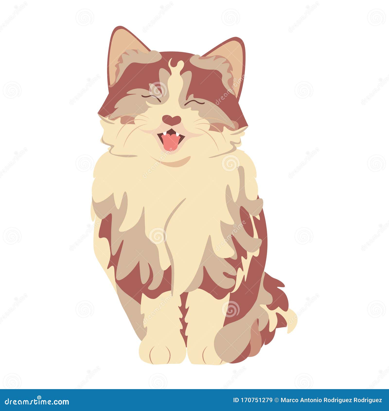 Cartoon Cute Fluffy Cat Illustration Isolated Stock Illustration ...