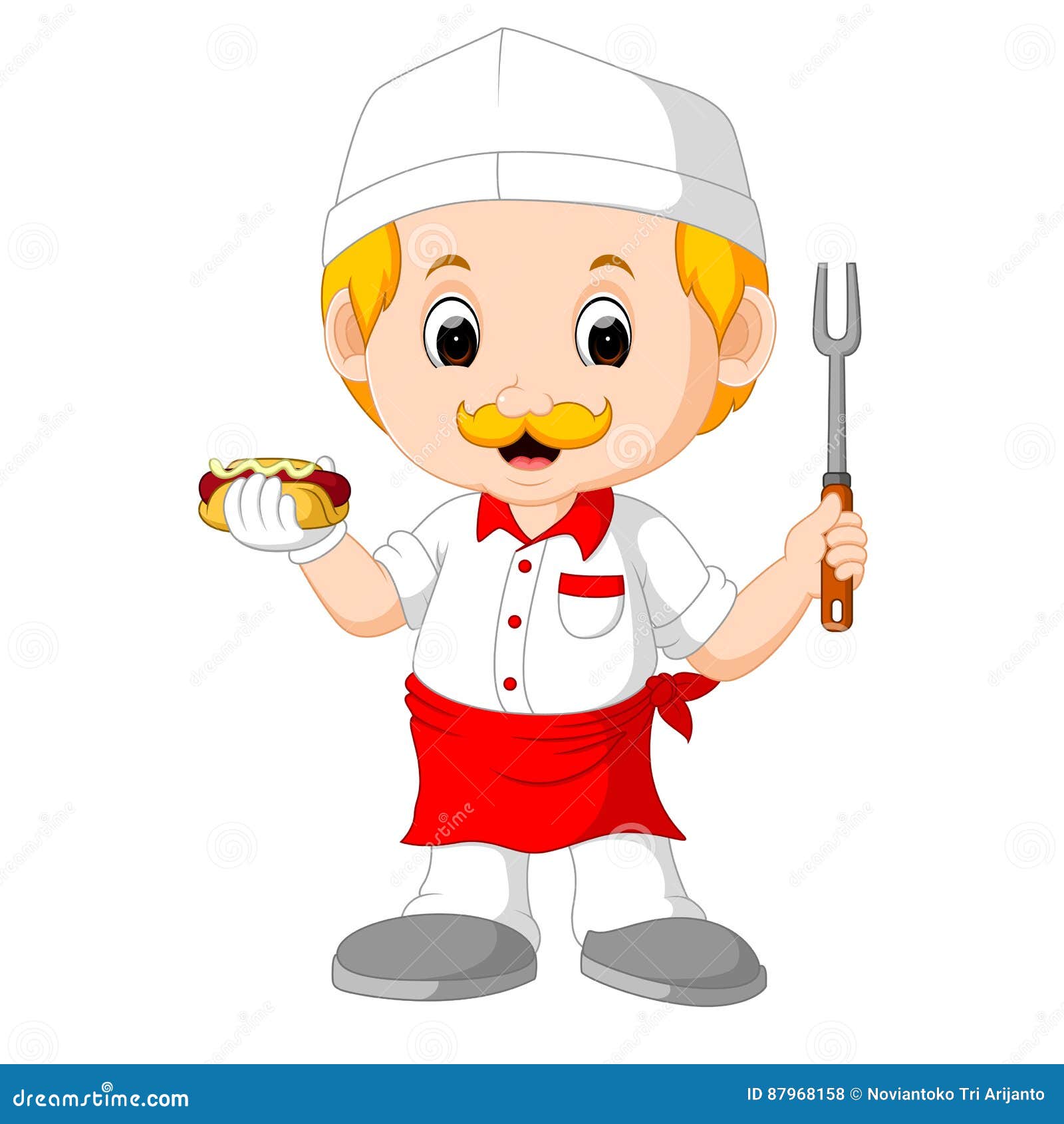 Cartoon cute funny chef stock vector. Illustration of smile - 87968158