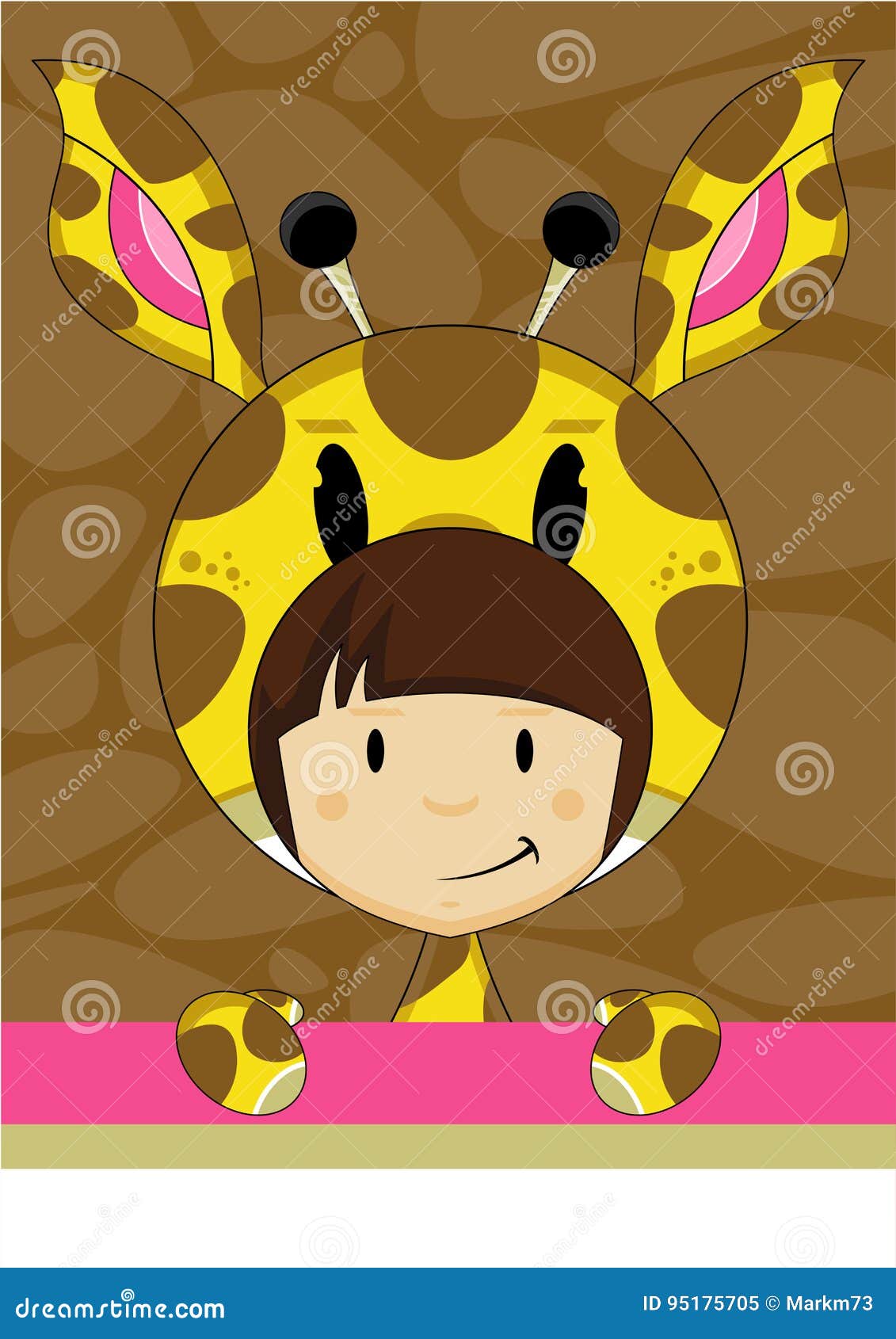 Cartoon Cute Giraffe Girl stock vector. Illustration of kids - 95175705
