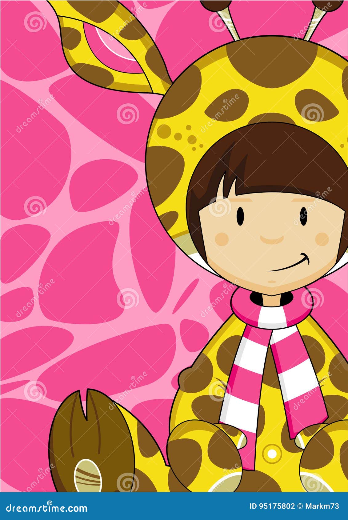 Cartoon Cute Giraffe Girl stock vector. Illustration of fancydress ...