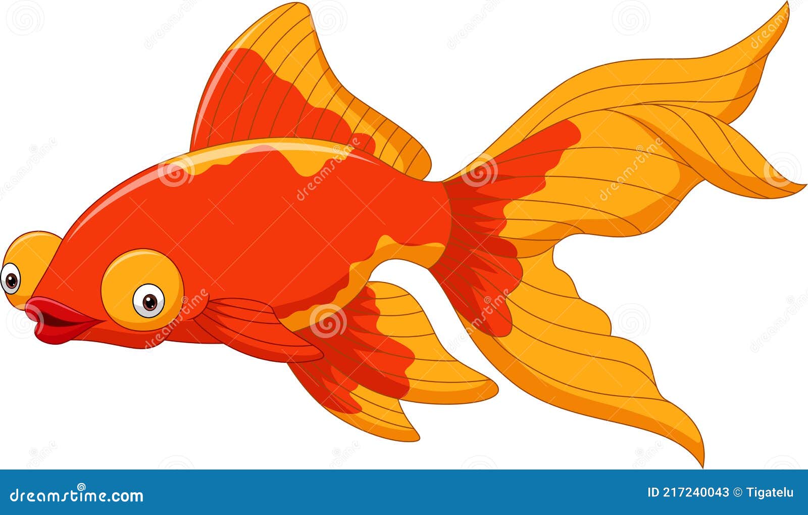 Cute Goldfish Crying, Funny Fish Cartoon Character Vector Illustration ...