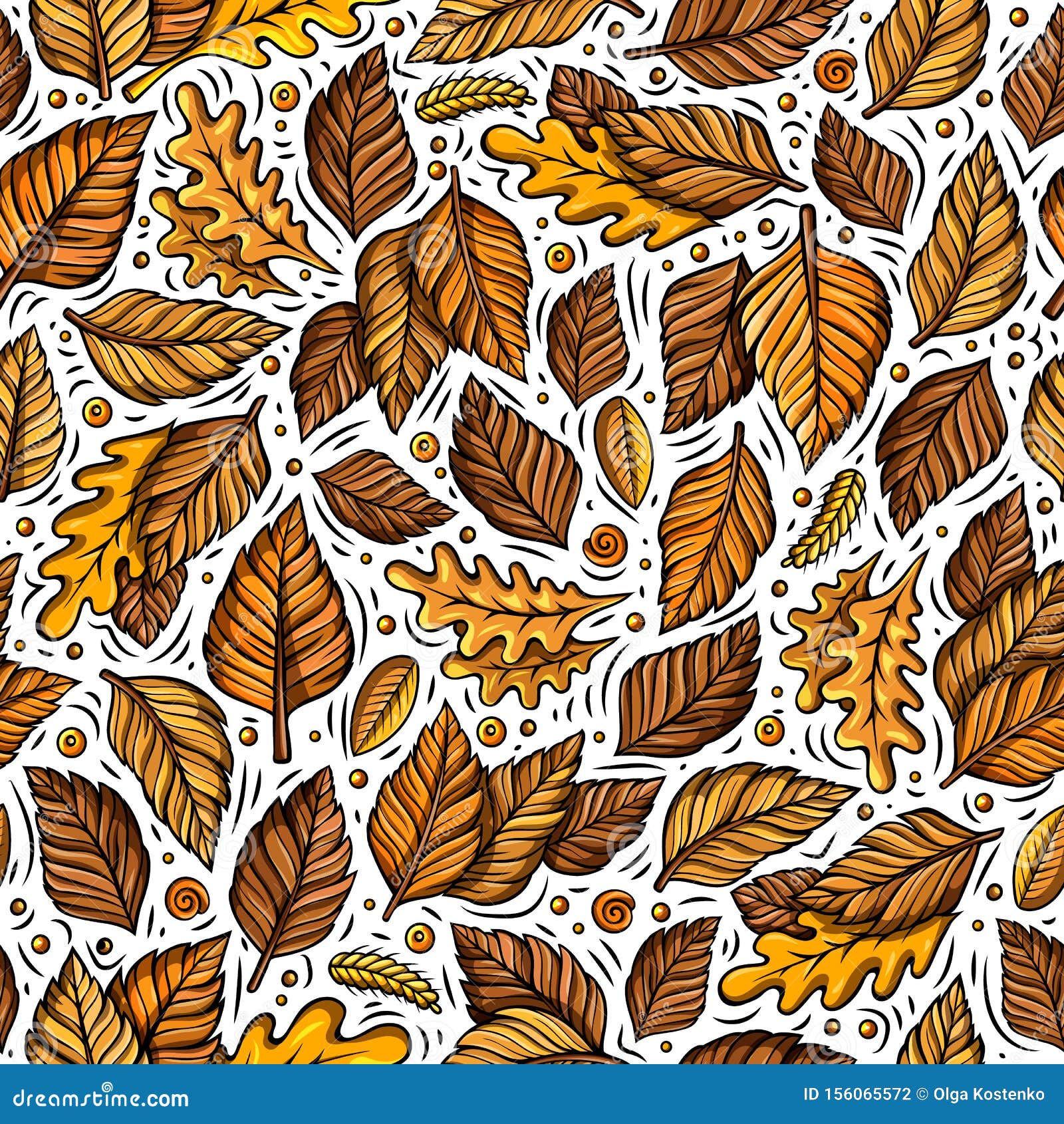 Cartoon Cute Hand Drawn Autumn Seamless Pattern Stock Illustration ... Cartoon Cute Hand Drawn Autumn Seamless Pattern Stock Illustration ...