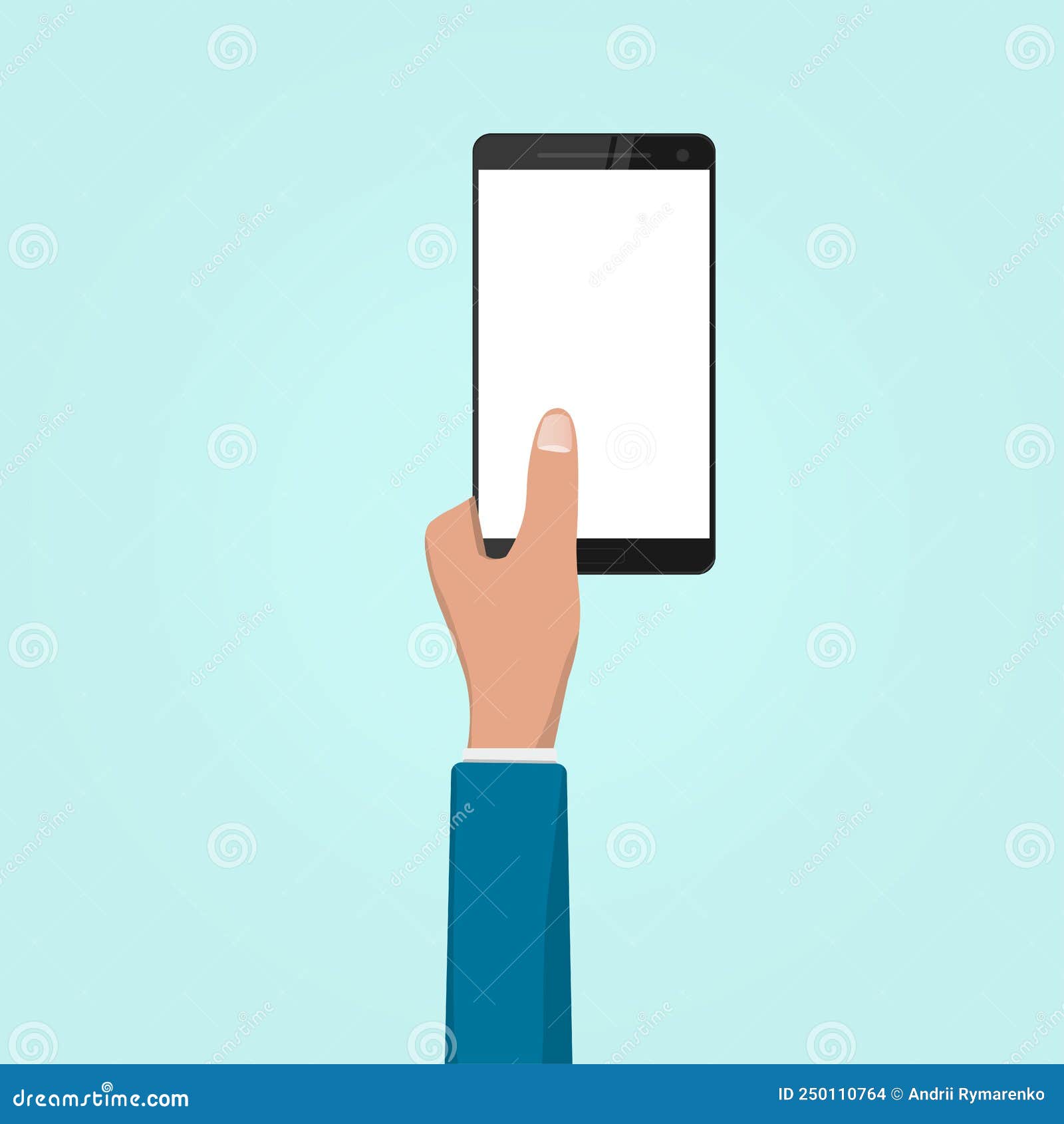 Cartoon Cute Hand Holding Mobile Smartphone. Vector Illustration Stock ...