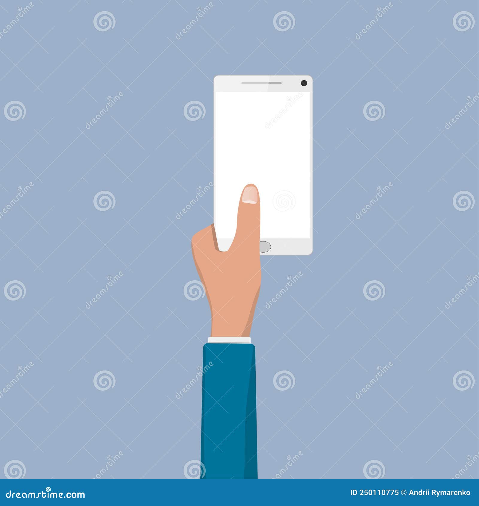 Cartoon Cute Hand Holding Mobile Smartphone. Vector Illustration Stock ...