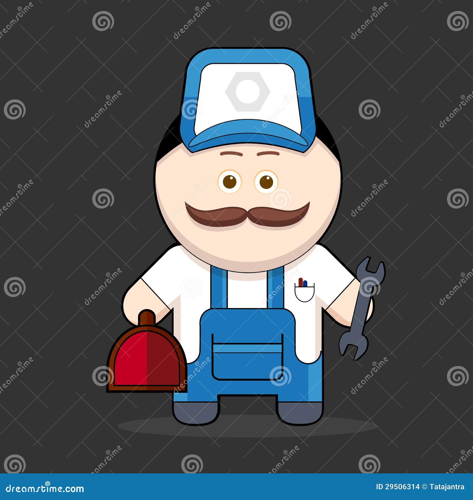 Cartoon Cute Handyman-mechanic Stock Vector - Illustration of friendly ...