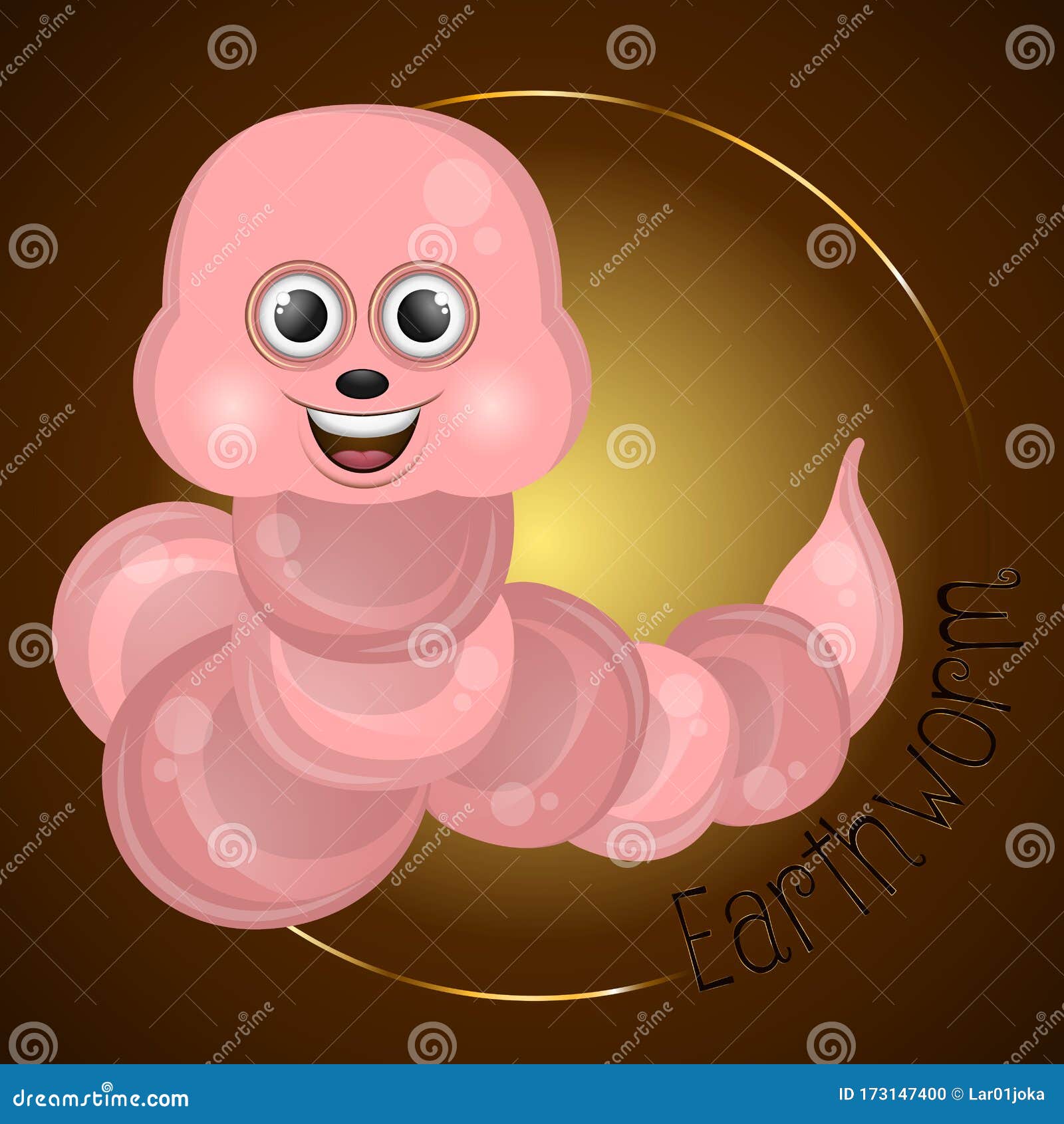 Cartoon of a Cute Happy Earthworm Stock Vector - Illustration of ...