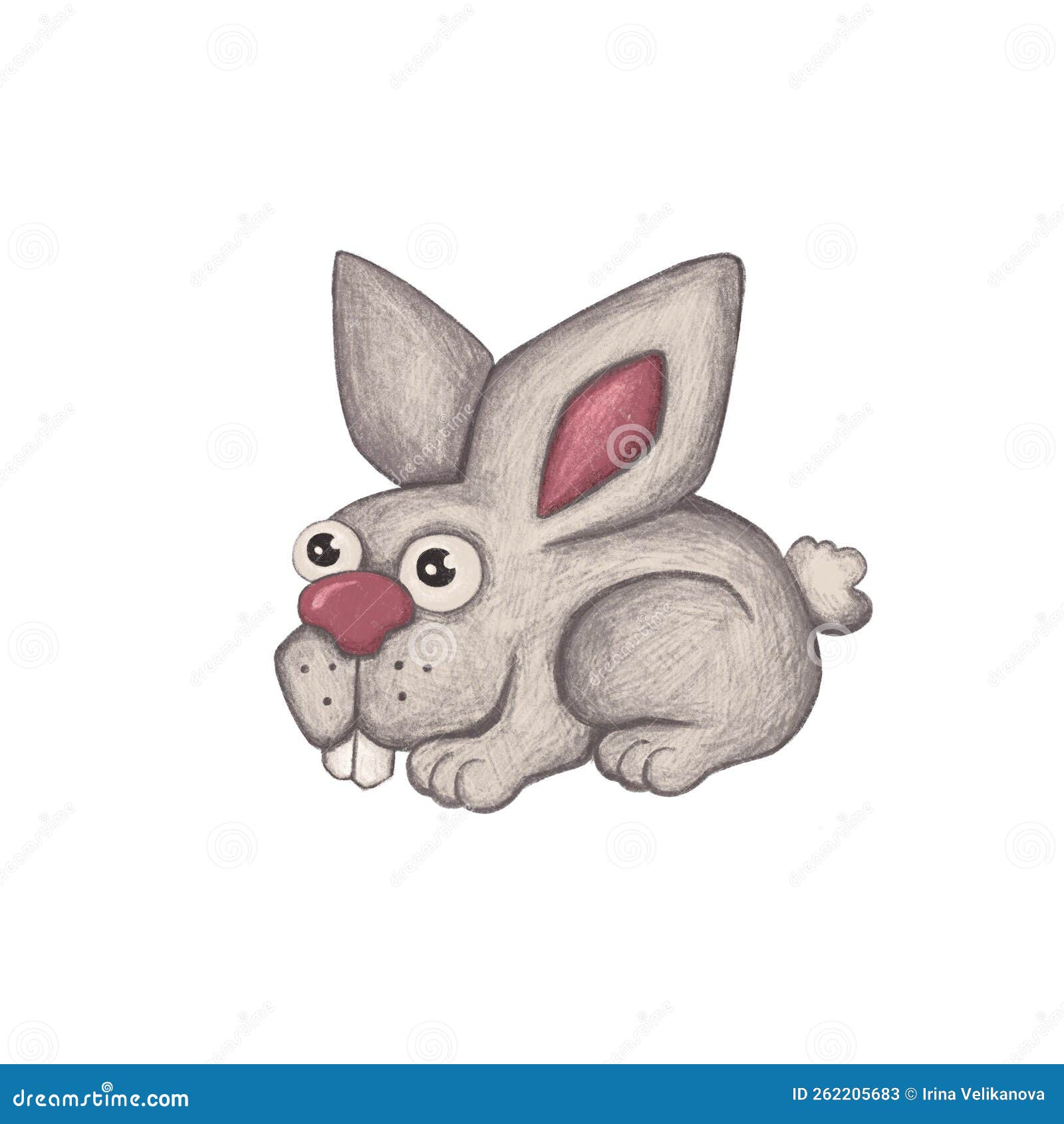 Cartoon Cute Hare Curled Up, Hand-drawn Illustration Stock Illustration ...