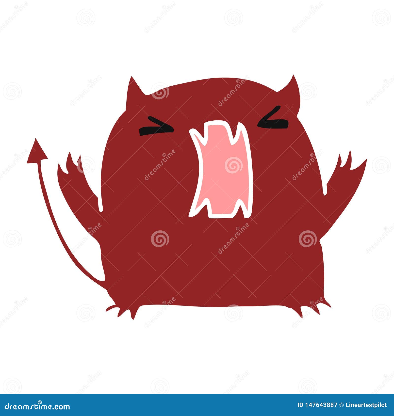 Cartoon of a Cute Kawaii Devil Stock Vector - Illustration of hand ...