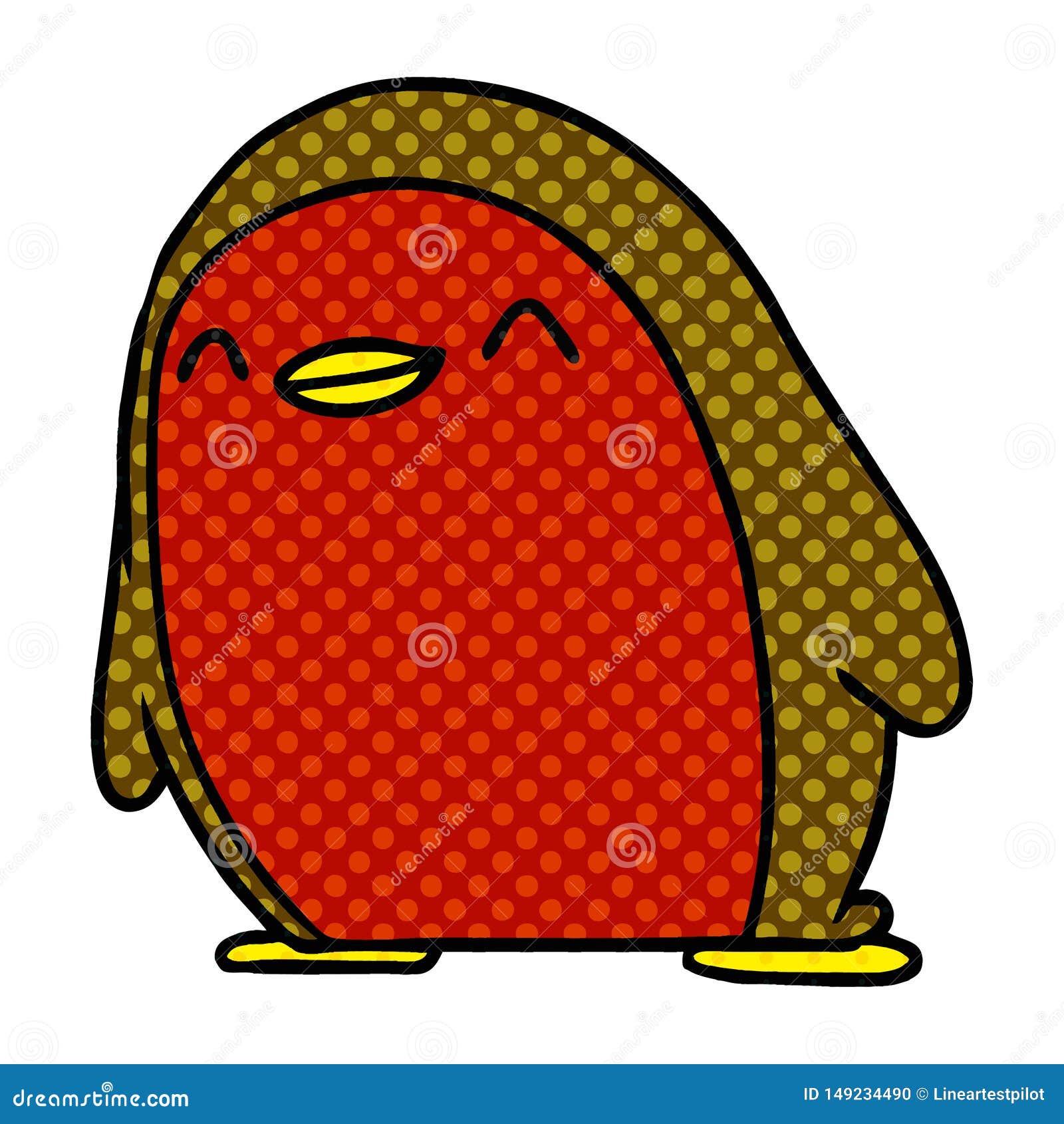 Cartoon Cute Kawaii Red Robin Stock Vector - Illustration of drawn ...