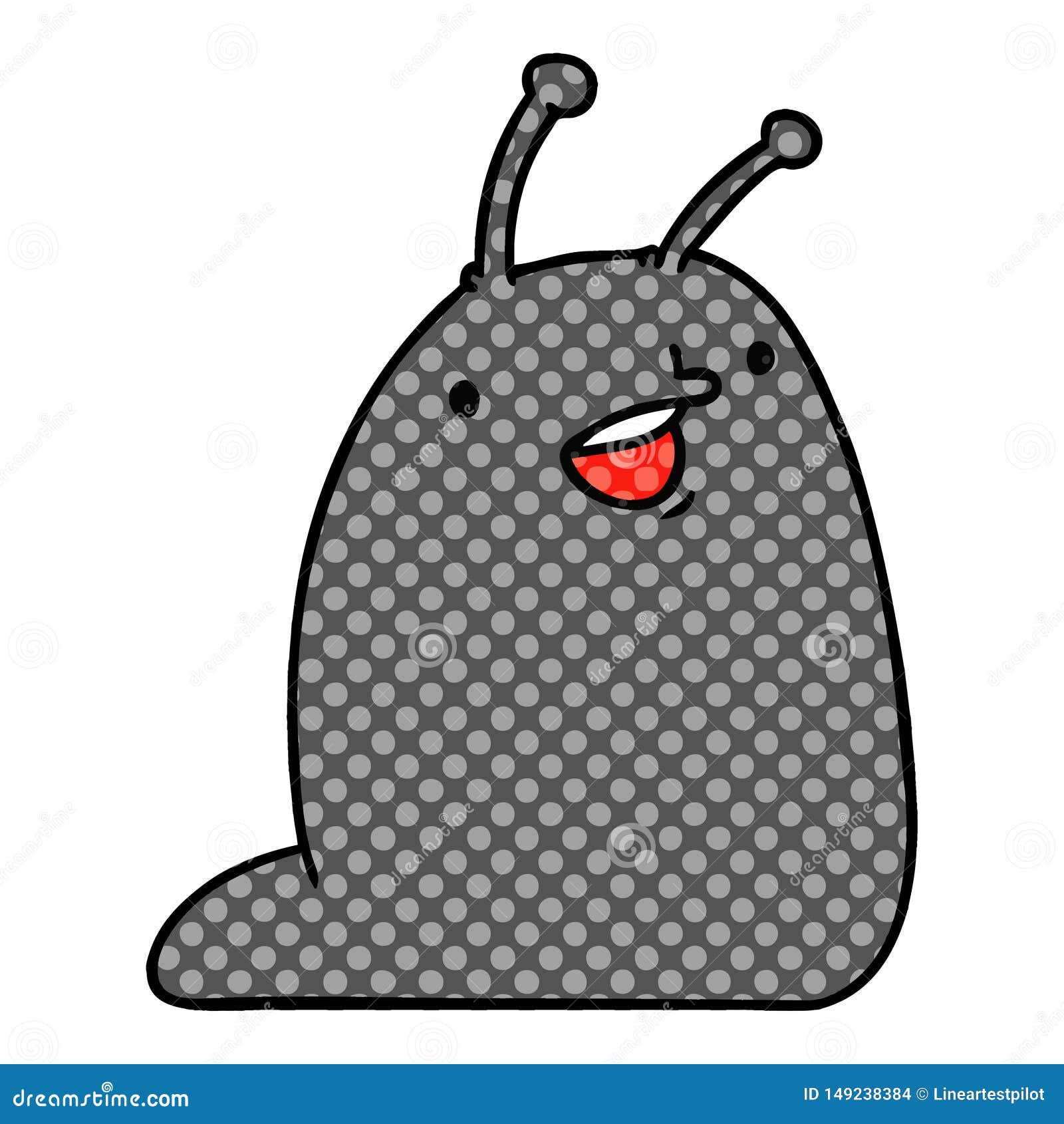 Cartoon of a Cute Kawaii Slug Stock Vector - Illustration of kawaii ...
