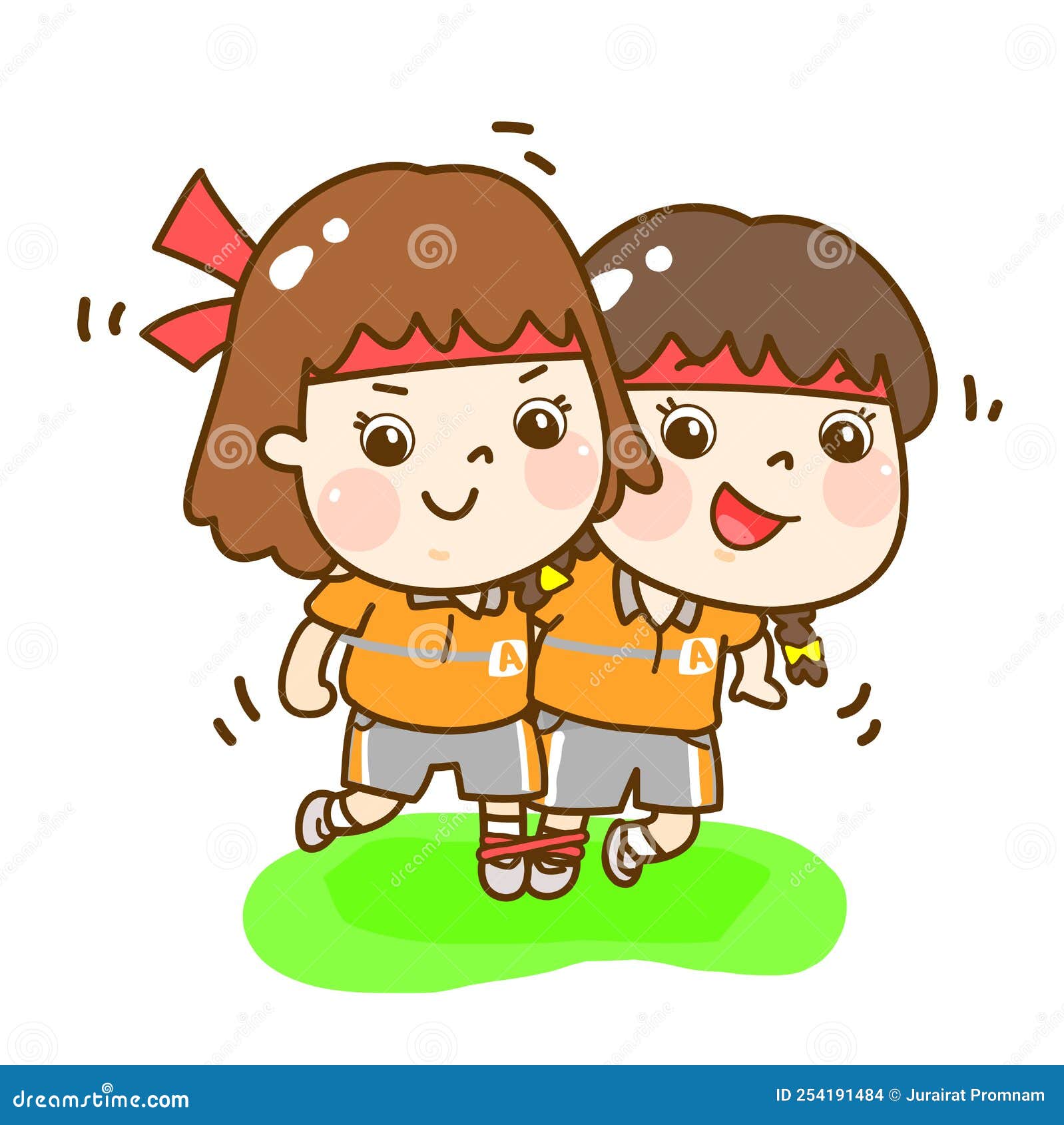 Cartoon Cute Kids Running Vector. Stock Illustration - Illustration of ...