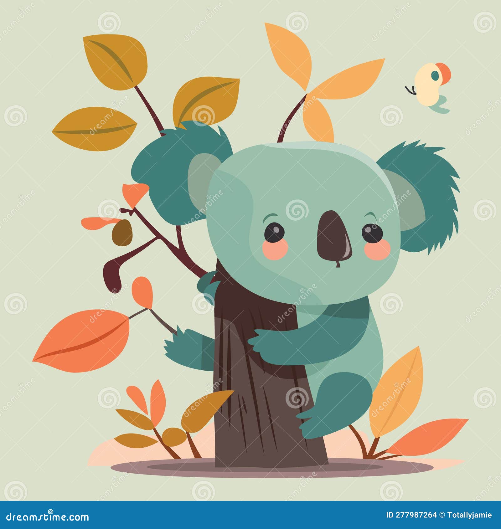 Cartoon Cute Koala Bear stock vector. Illustration of vector - 277987264