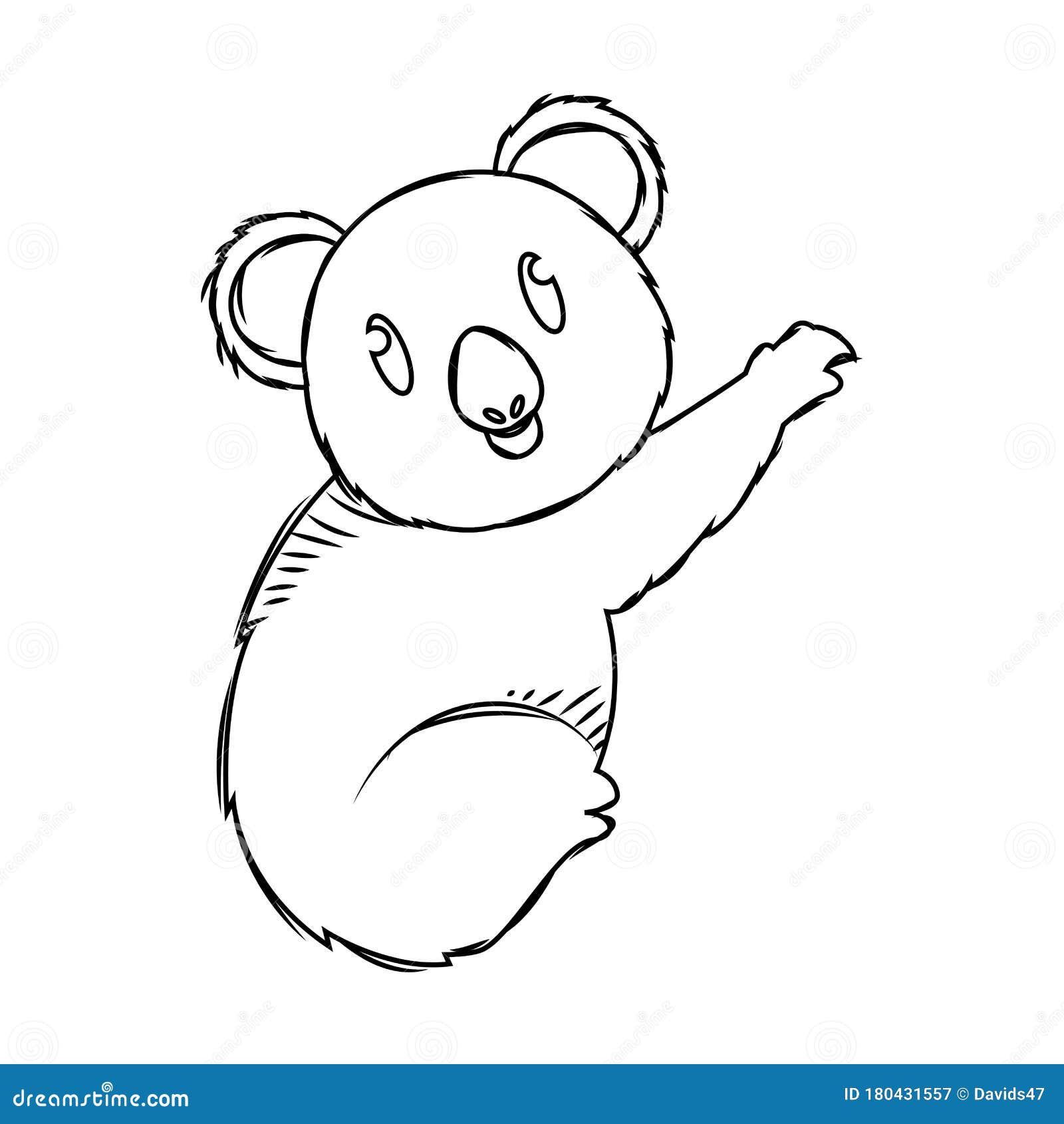 Cartoon of a Cute Koala Sketch Stock Vector - Illustration of graphic ...