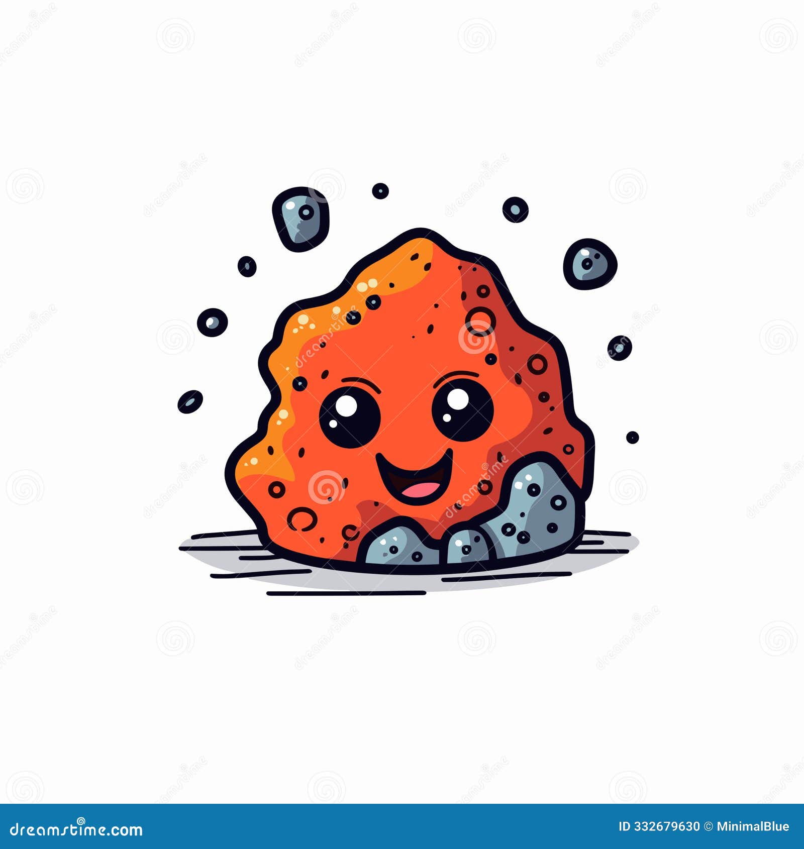 Cartoon Cute Lava Rock Character Stock Illustration - Illustration of ...
