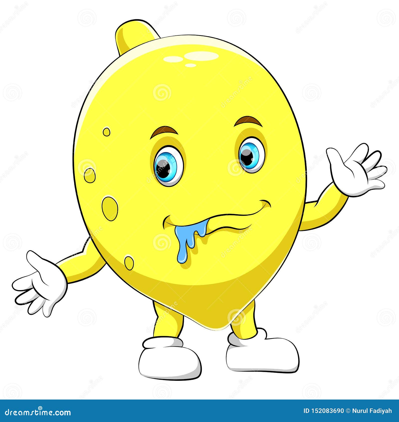 A Cartoon Cute Lemon Character Stock Vector - Illustration of citrus ...