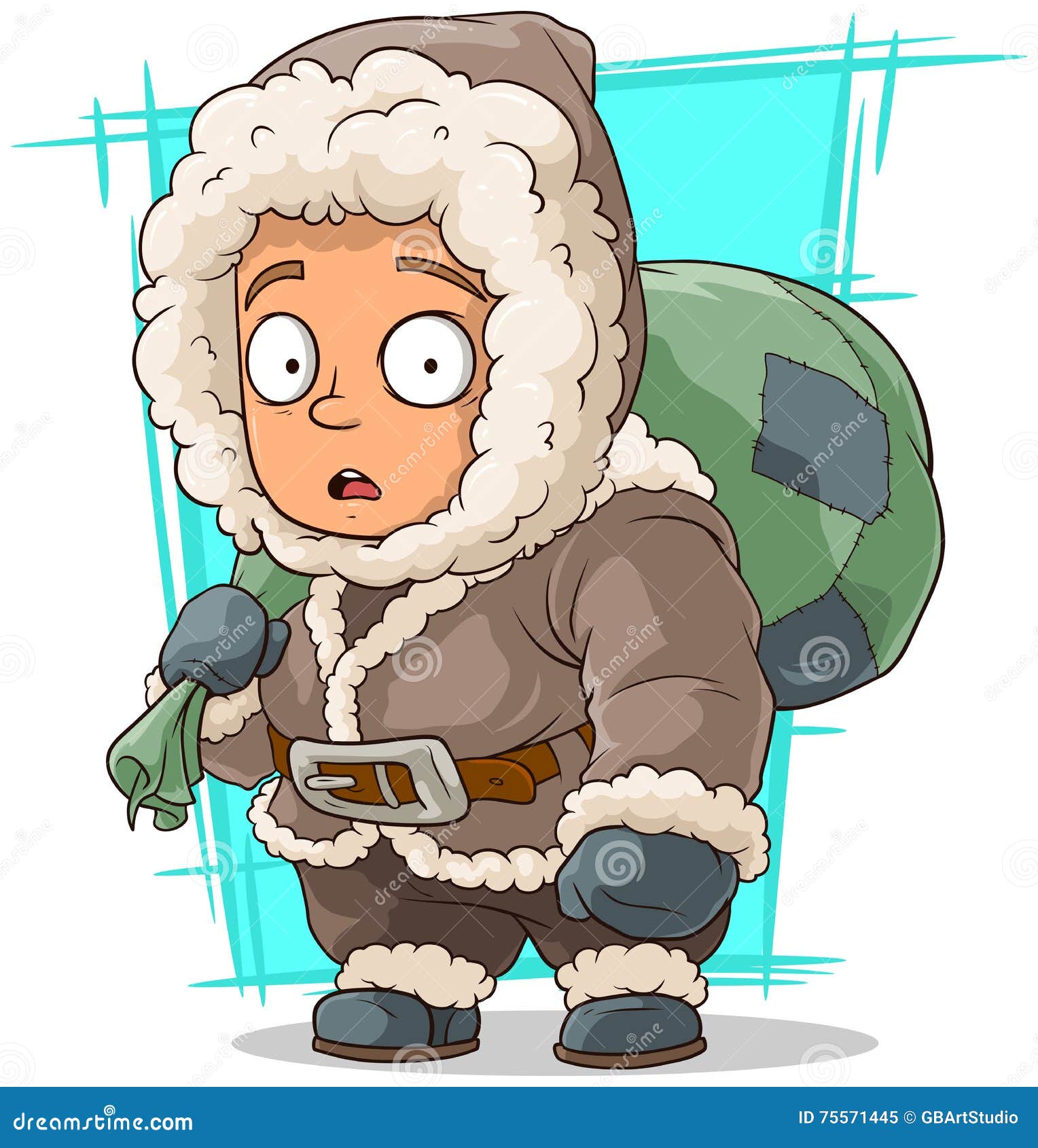 Cartoon Cute Little Eskimo Boy Stock Vector - Illustration of hood ...