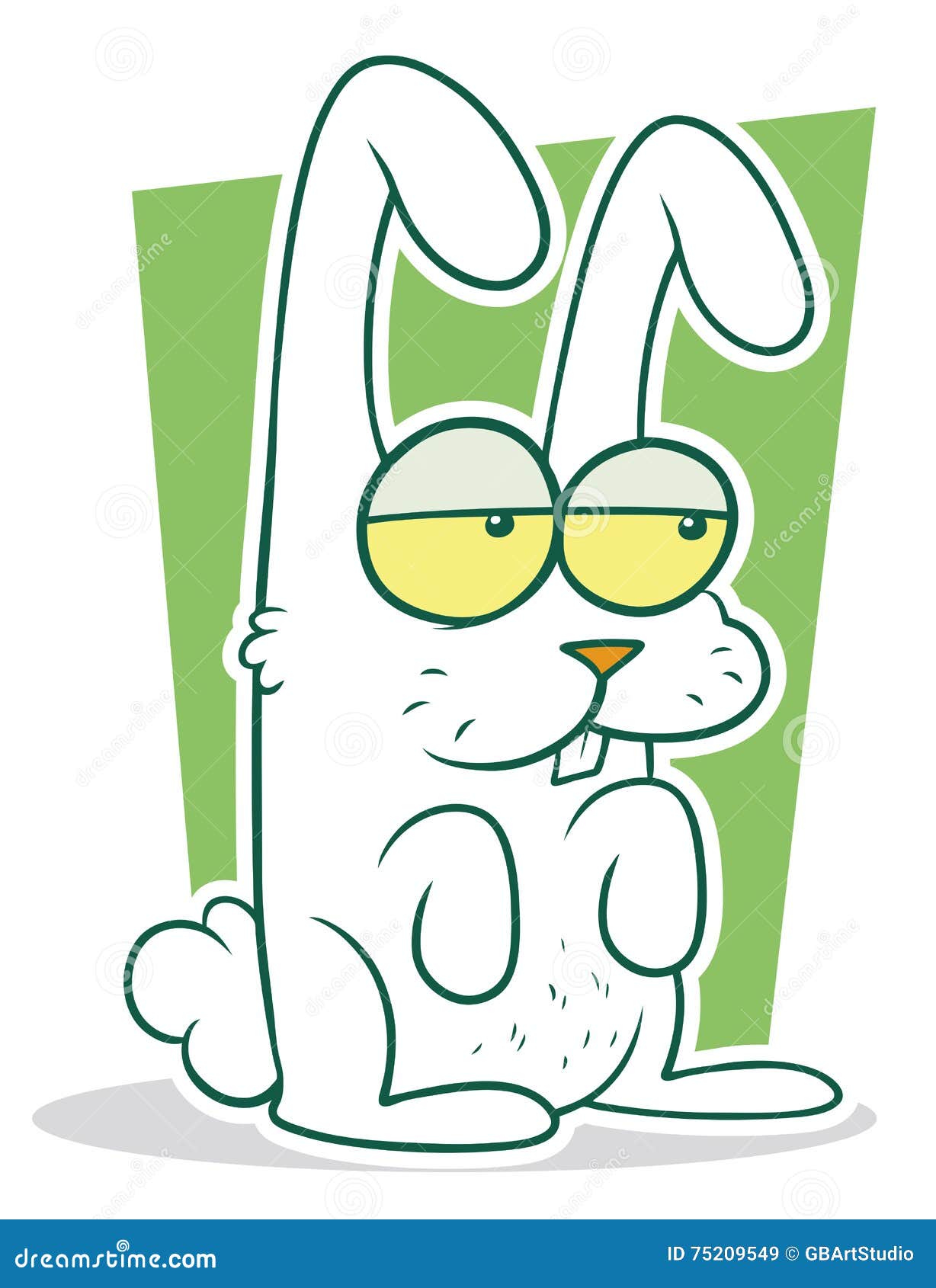 Cartoon Cute Little White Rabbit Stock Vector - Illustration of blue ...