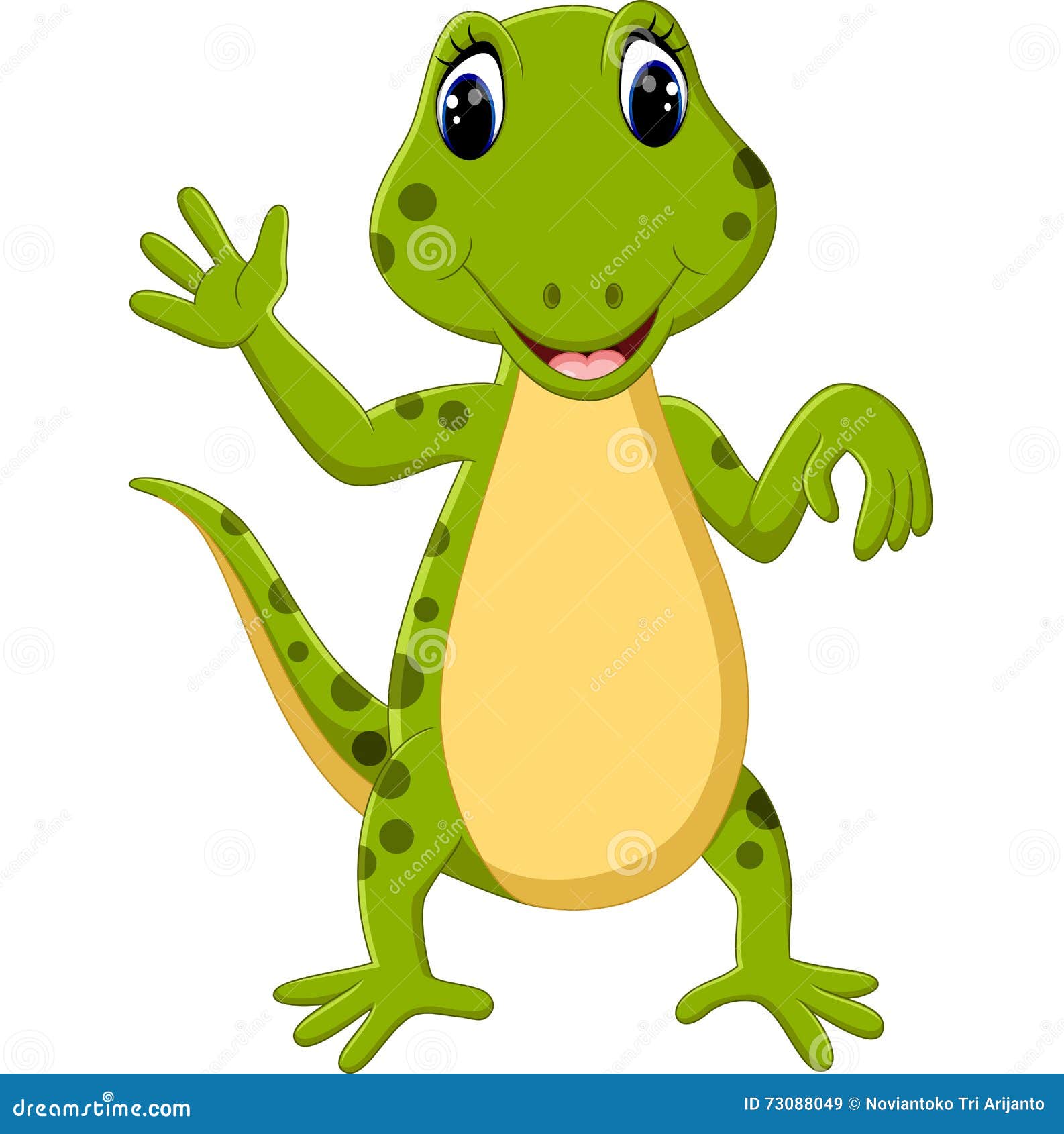 Cartoon cute lizard stock vector. Illustration of character - 73088049