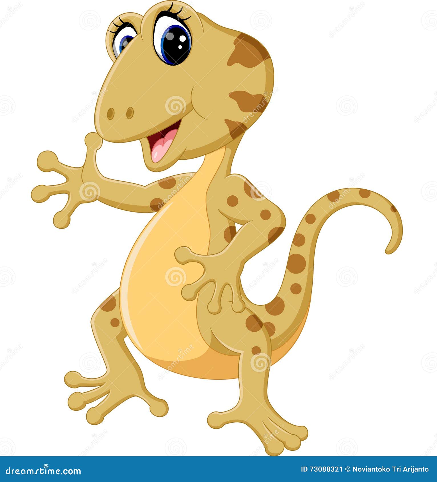 Cartoon cute lizard stock vector. Illustration of small - 73088321