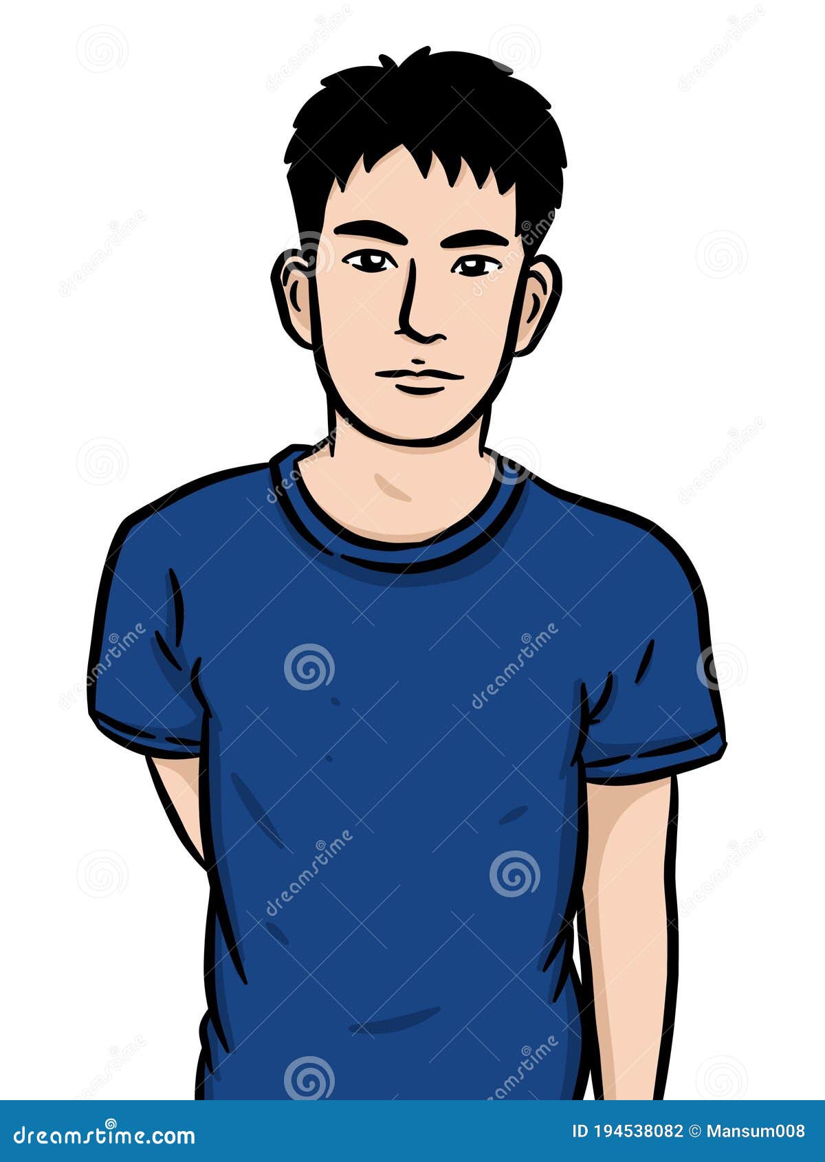 Cartoon Cute Man on White Background Stock Illustration - Illustration ...