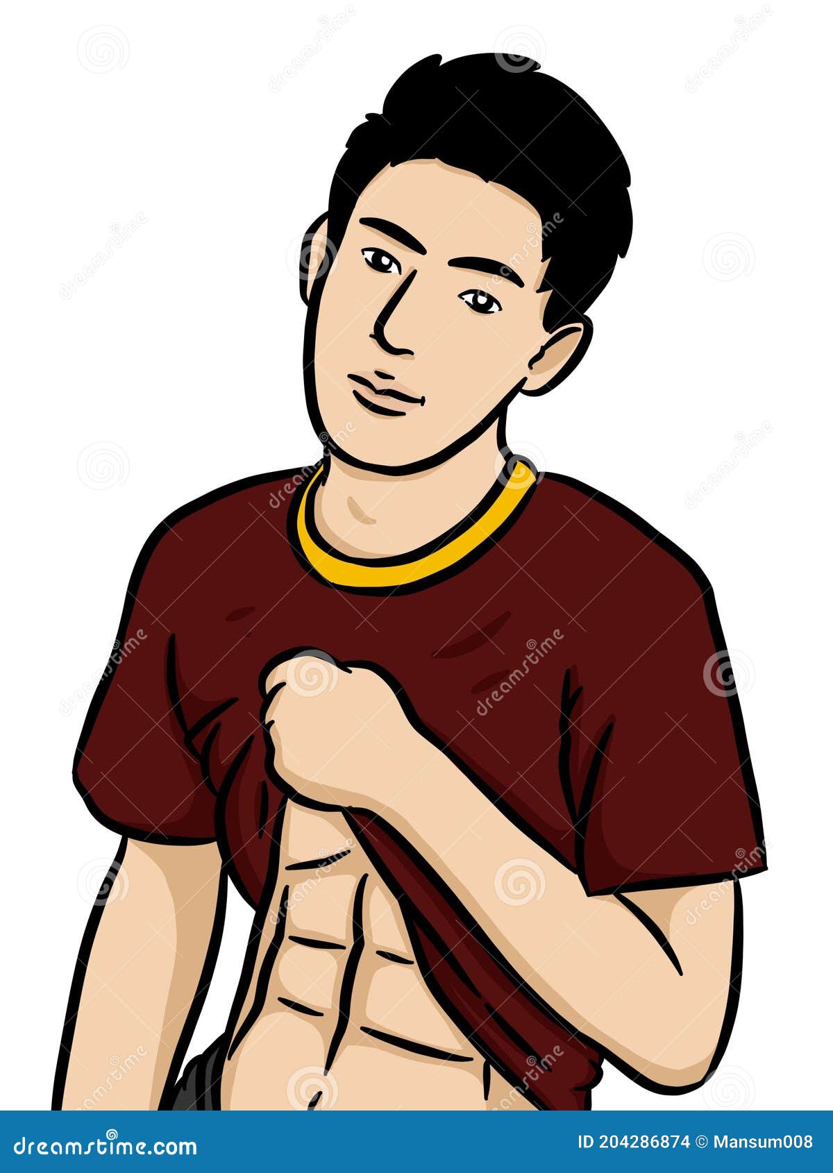 Cartoon Cute Man on White Background Stock Illustration - Illustration ...