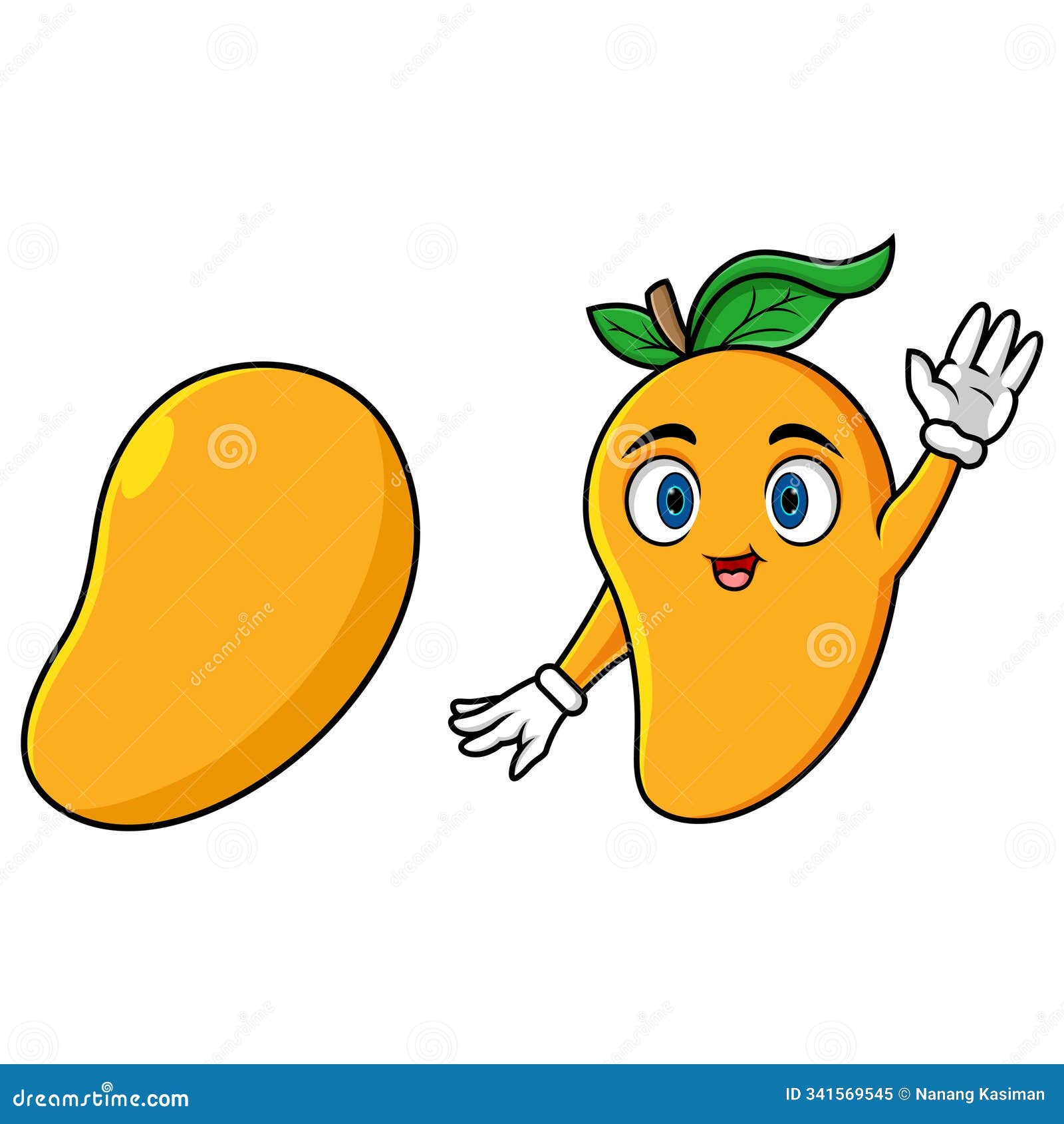Cute Mango Detective Face Cartoon Character Image Design ...