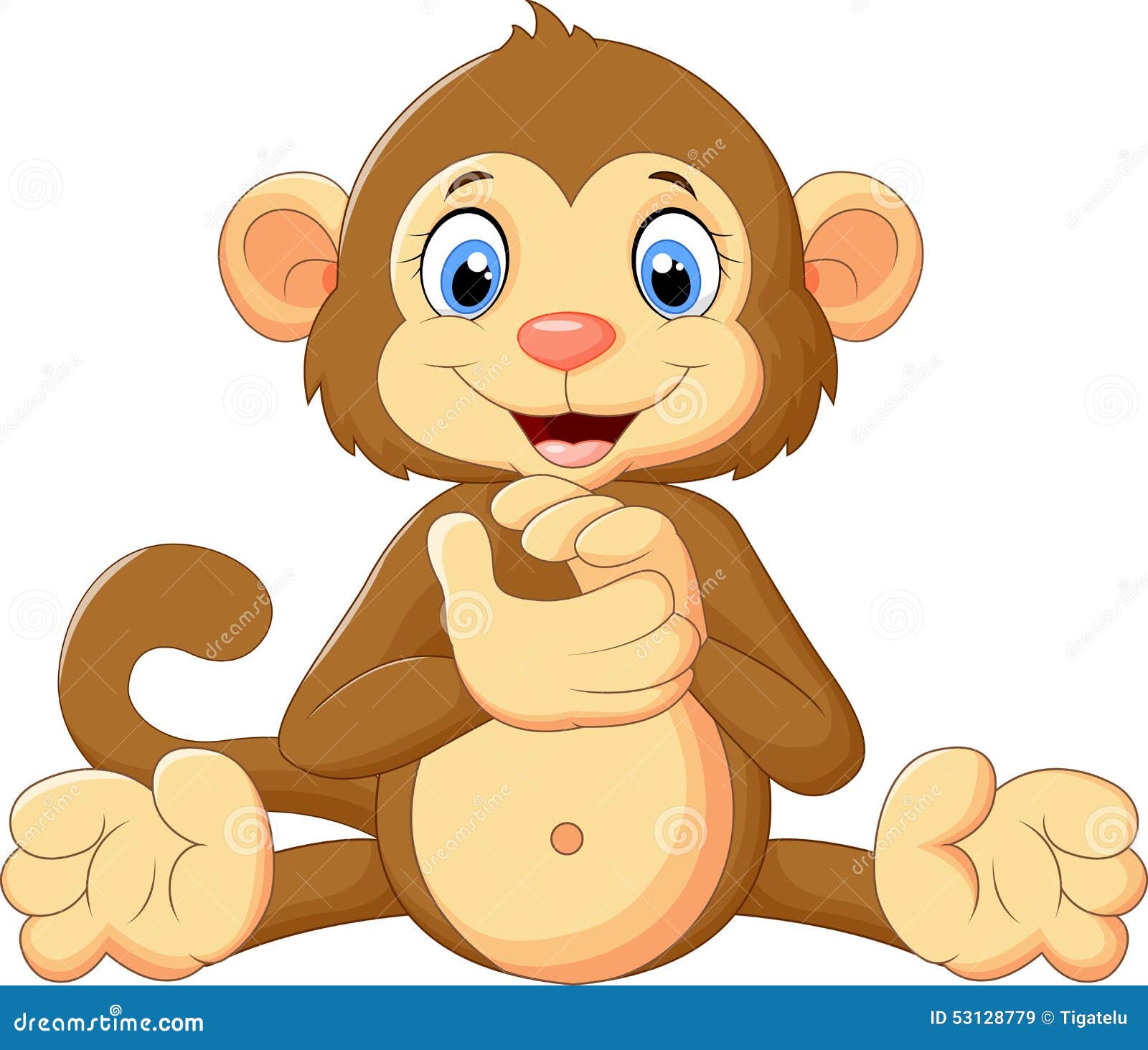Cartoon Cute Monkey Clapping His Hands | CartoonDealer.com #53128779