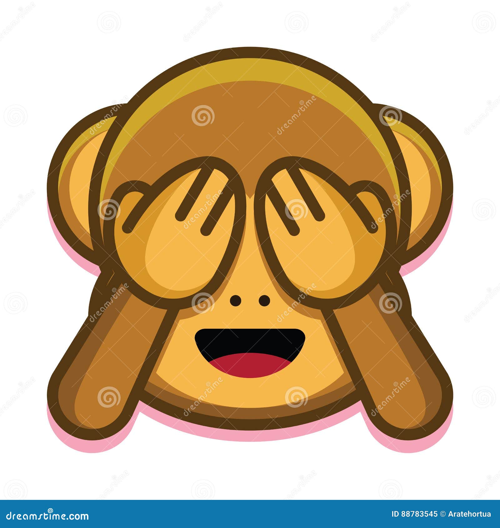 Cartoon Cute Monkey Face Isolated on White Background Stock ...