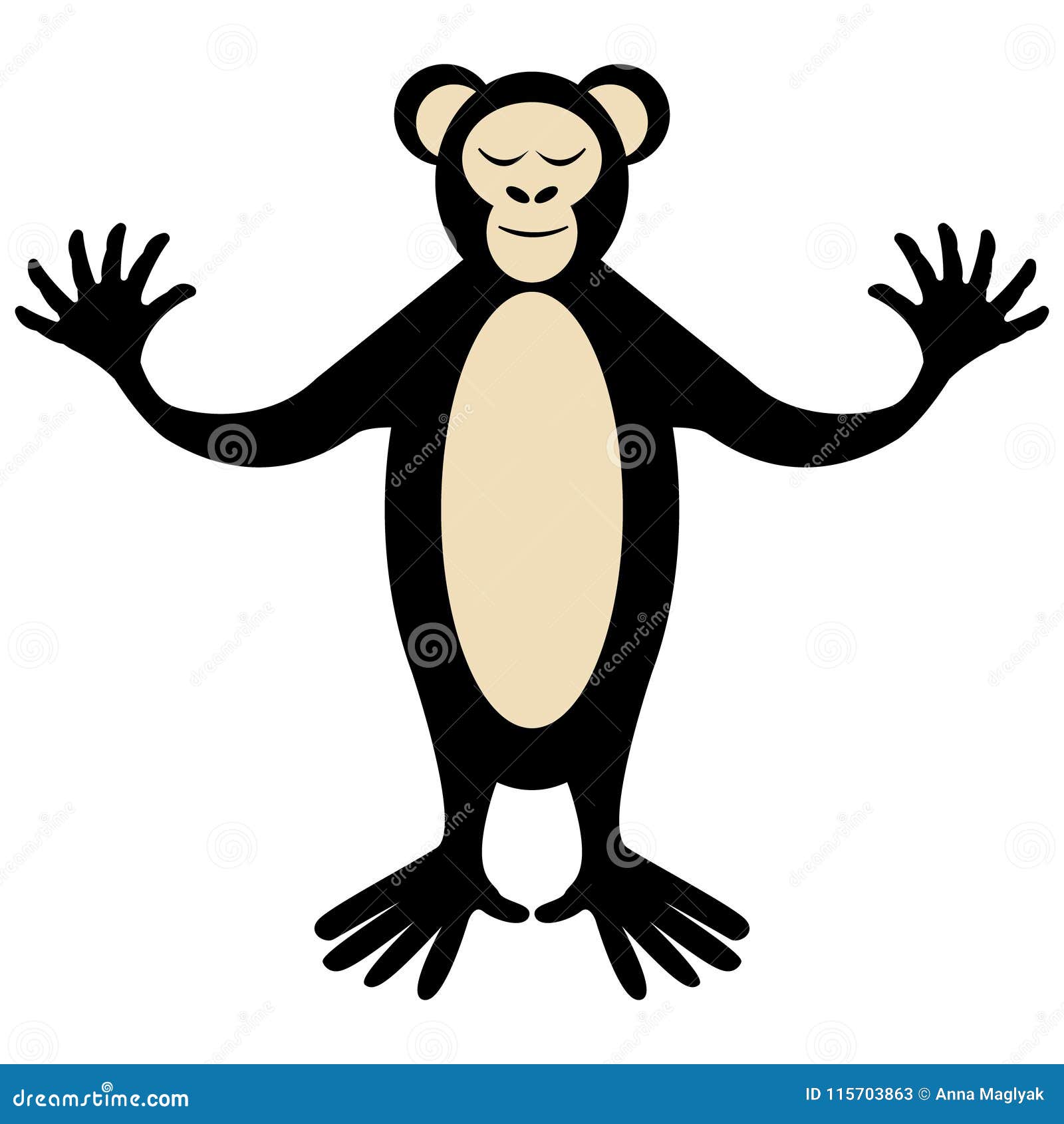 Cartoon cute monkey posing stock vector. Illustration of character ...