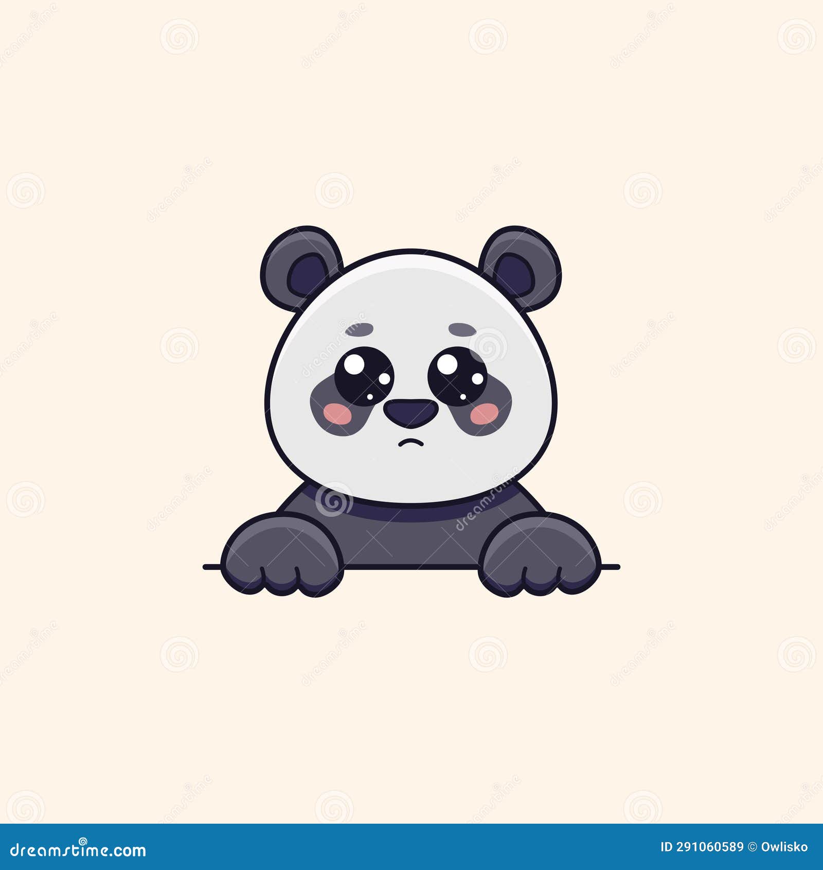 Cartoon Cute Panda with Pleading Look Stock Vector - Illustration of ...