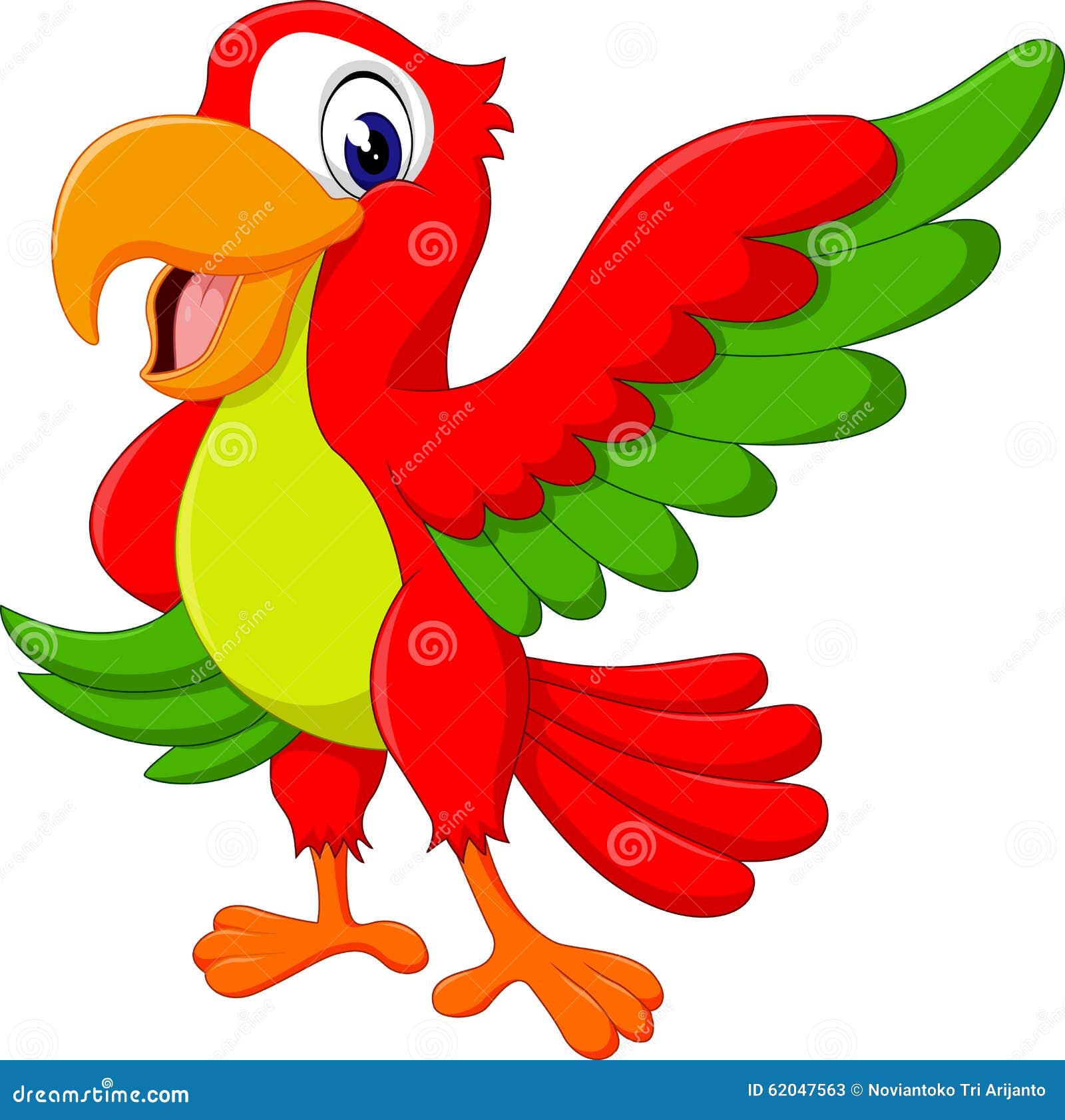 Cute Parrot Cartoon Character With Folder Stock Illustration ...