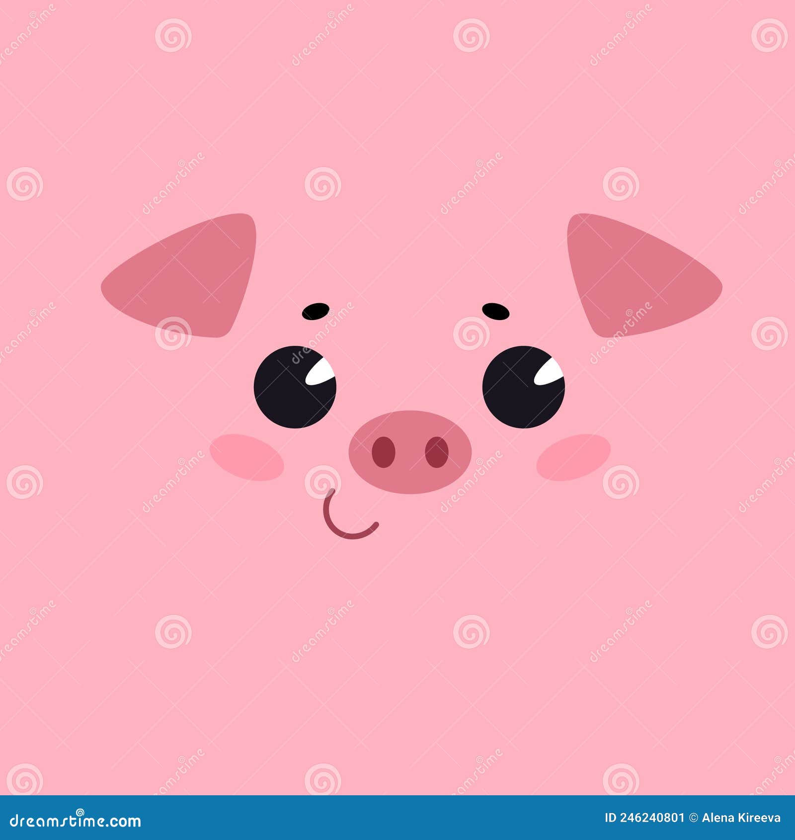 A Cartoon Cute Pig with a Square Shape. a Card for Developmental Games ...