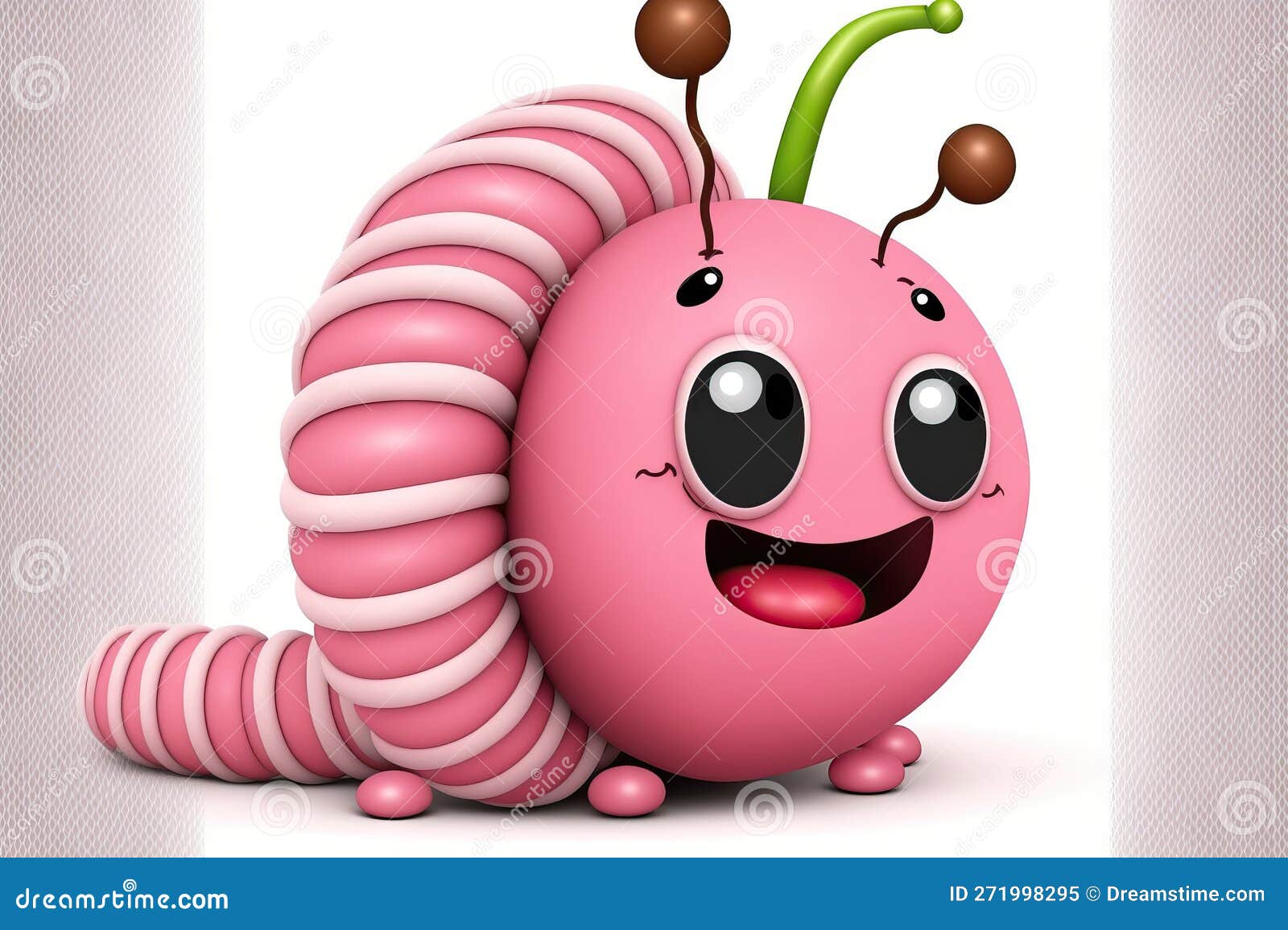 Cartoon of a Cute Pink Worm Stock Illustration - Illustration of garden ...
