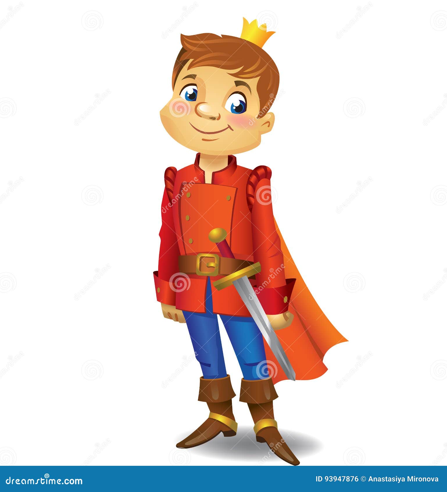 Cartoon cute Prince stock vector. Illustration of costume - 93947876