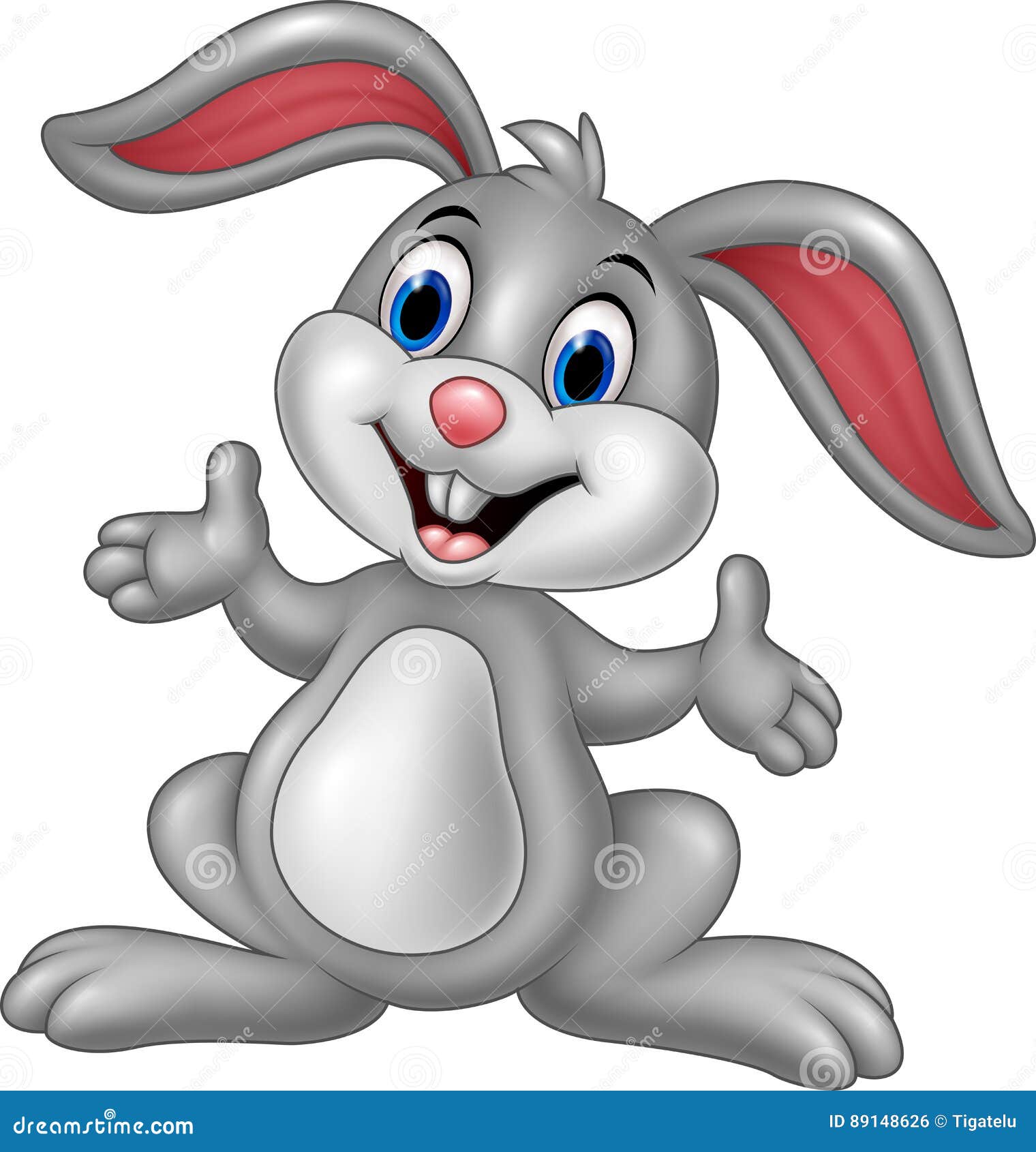 Cartoon cute rabbit posing stock vector. Illustration of isolated ...