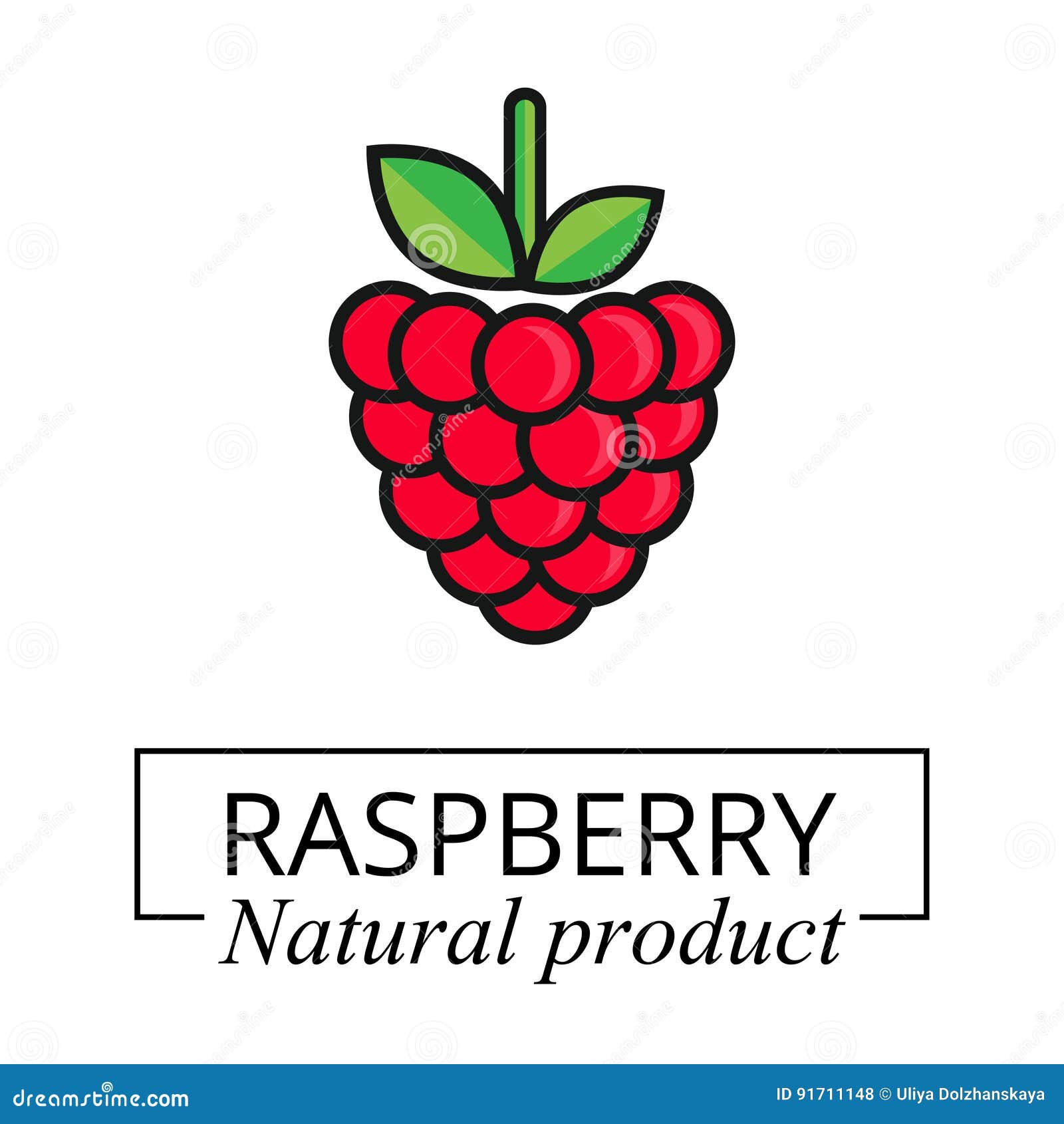 Cartoon Cute Raspberry Label Stock Vector - Illustration of natural ...