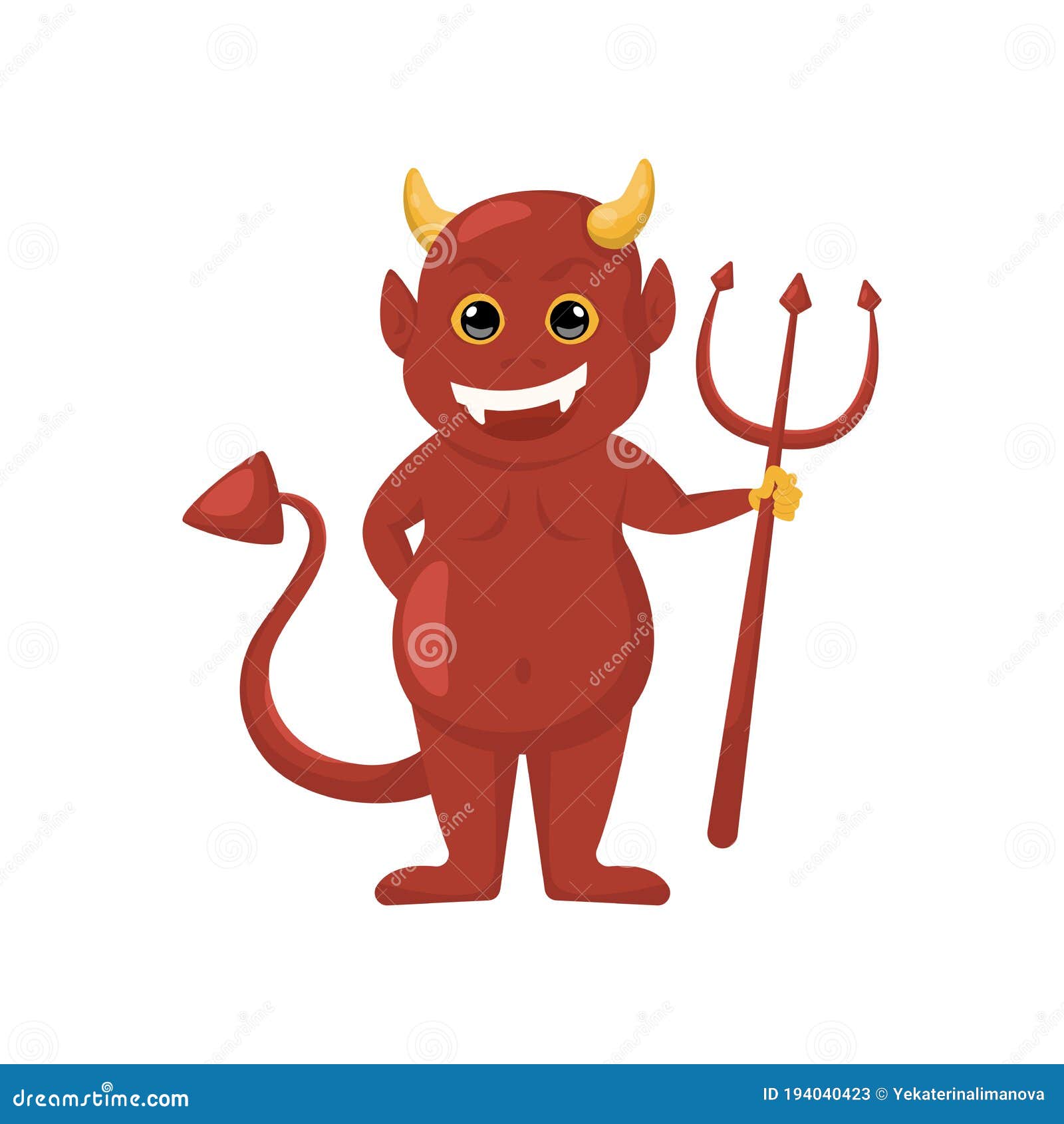 Devil Hell Horned Heck With Hooves And Pitchfork Cartoon Vector ...