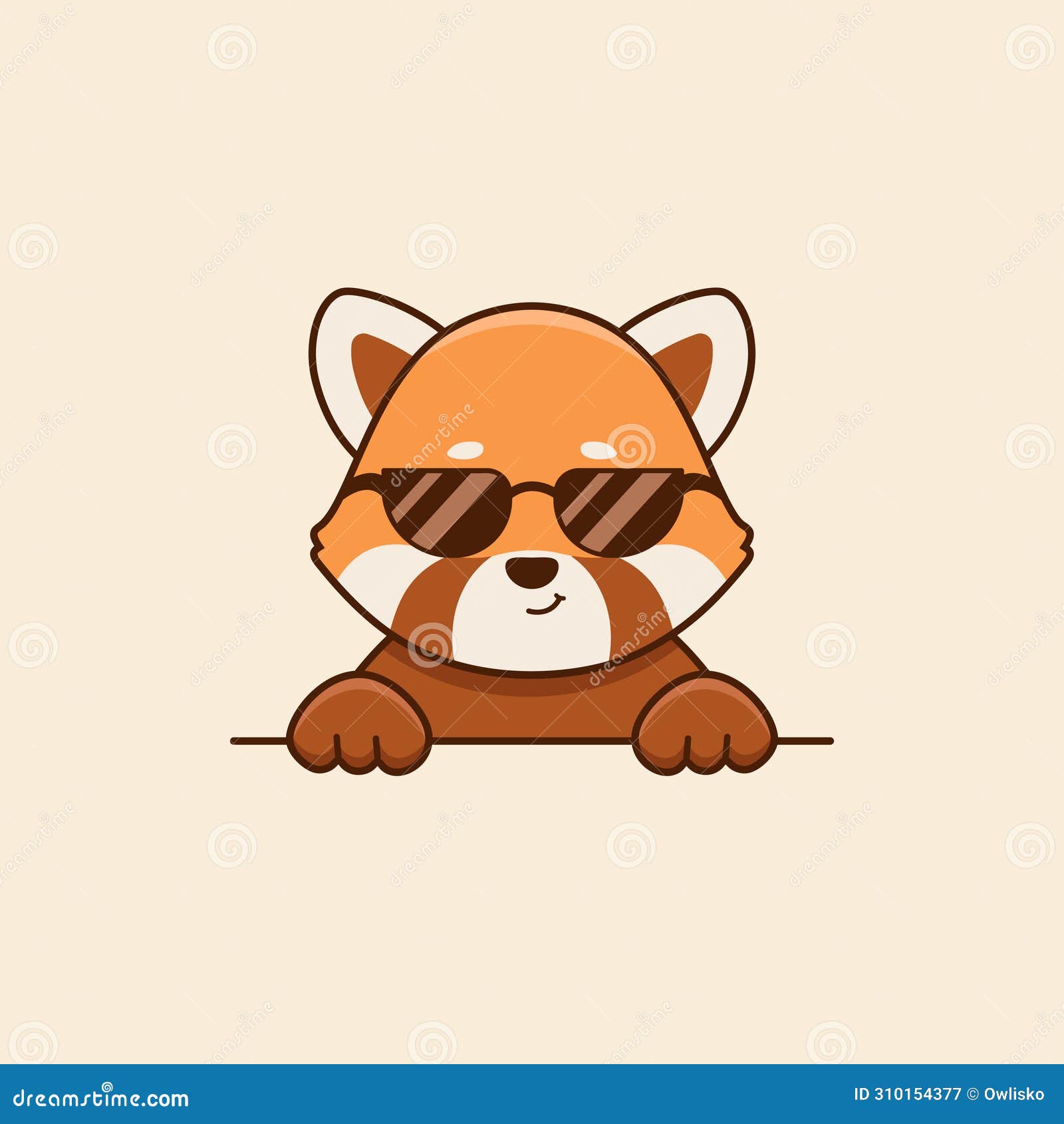 Cartoon Cute Red Panda in Sunglasses Stock Vector - Illustration of ...