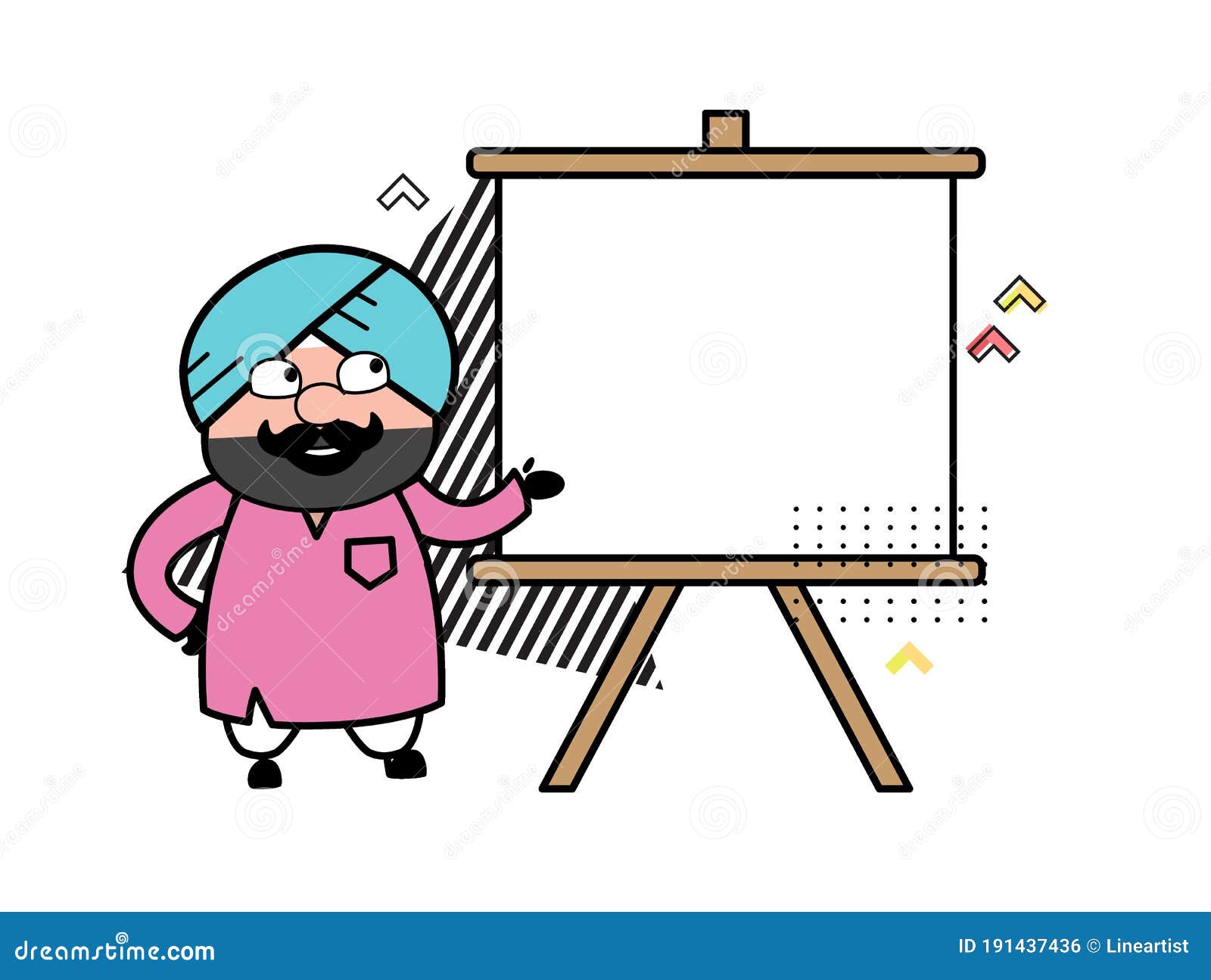 Cartoon Cute Sardar with Slide Board Stock Illustration - Illustration ...