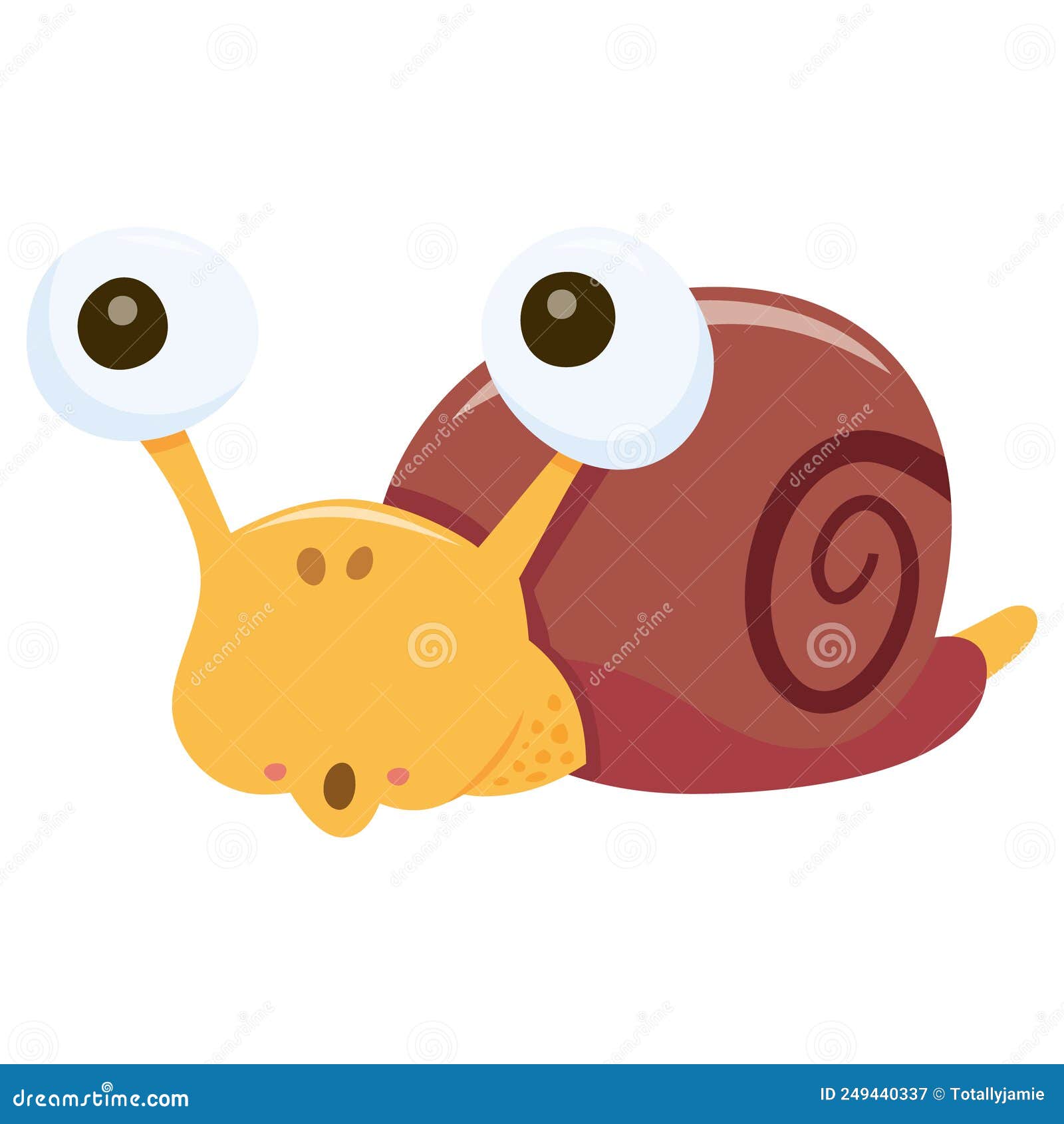 Cartoon Cute Snail stock vector. Illustration of posing - 249440337