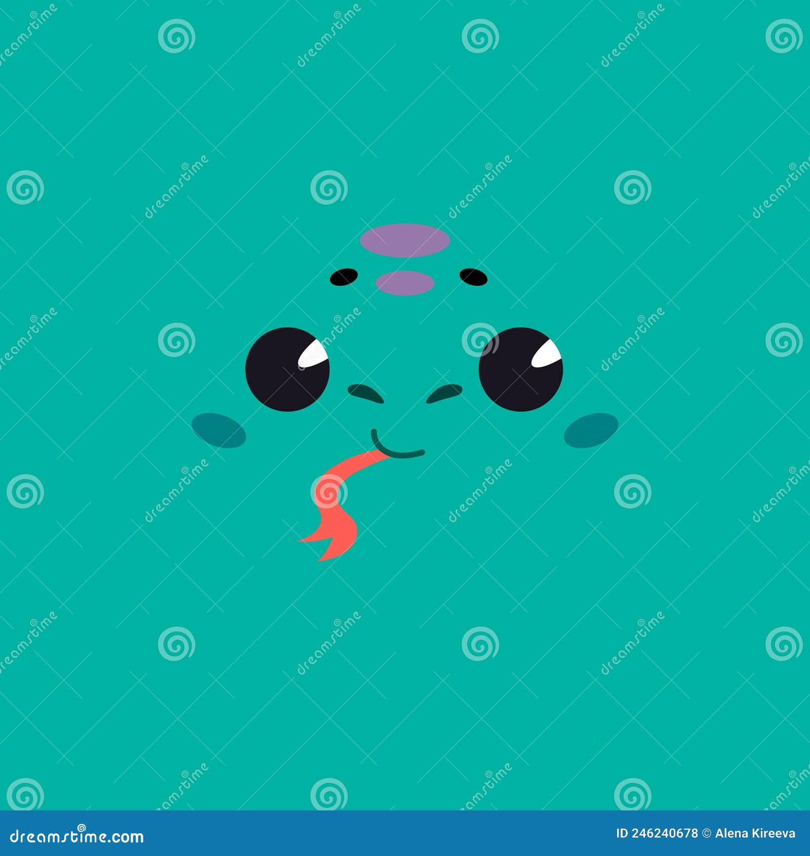 A Cartoon Cute Snake with a Square Shape. a Card for Developmental ...