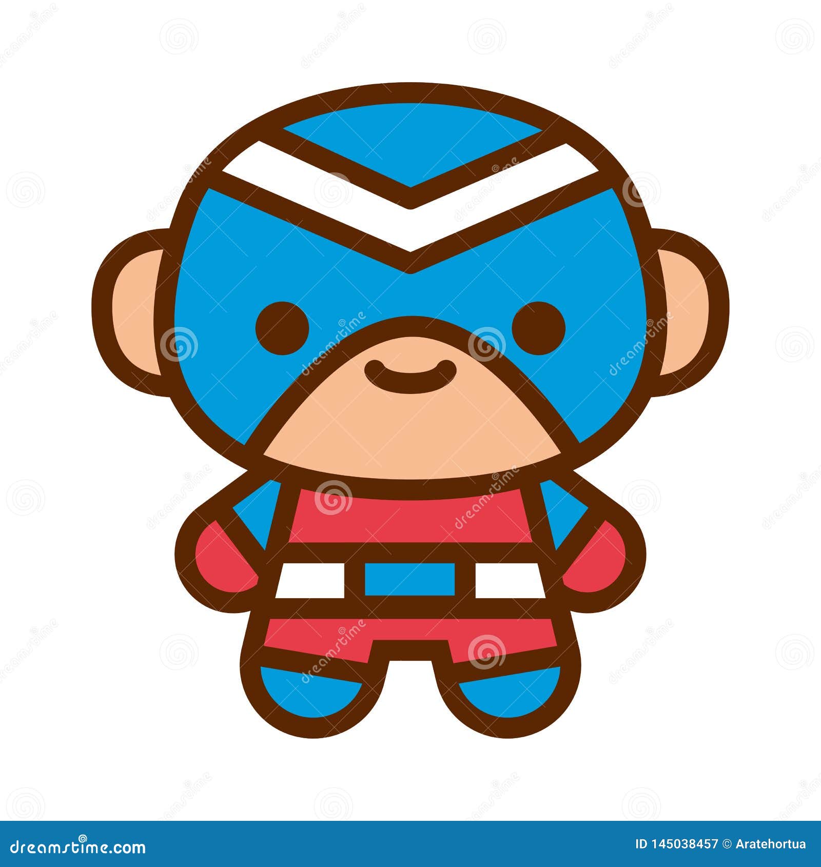 Cartoon Cute Super Hero Character Isolated Stock Vector - Illustration ...