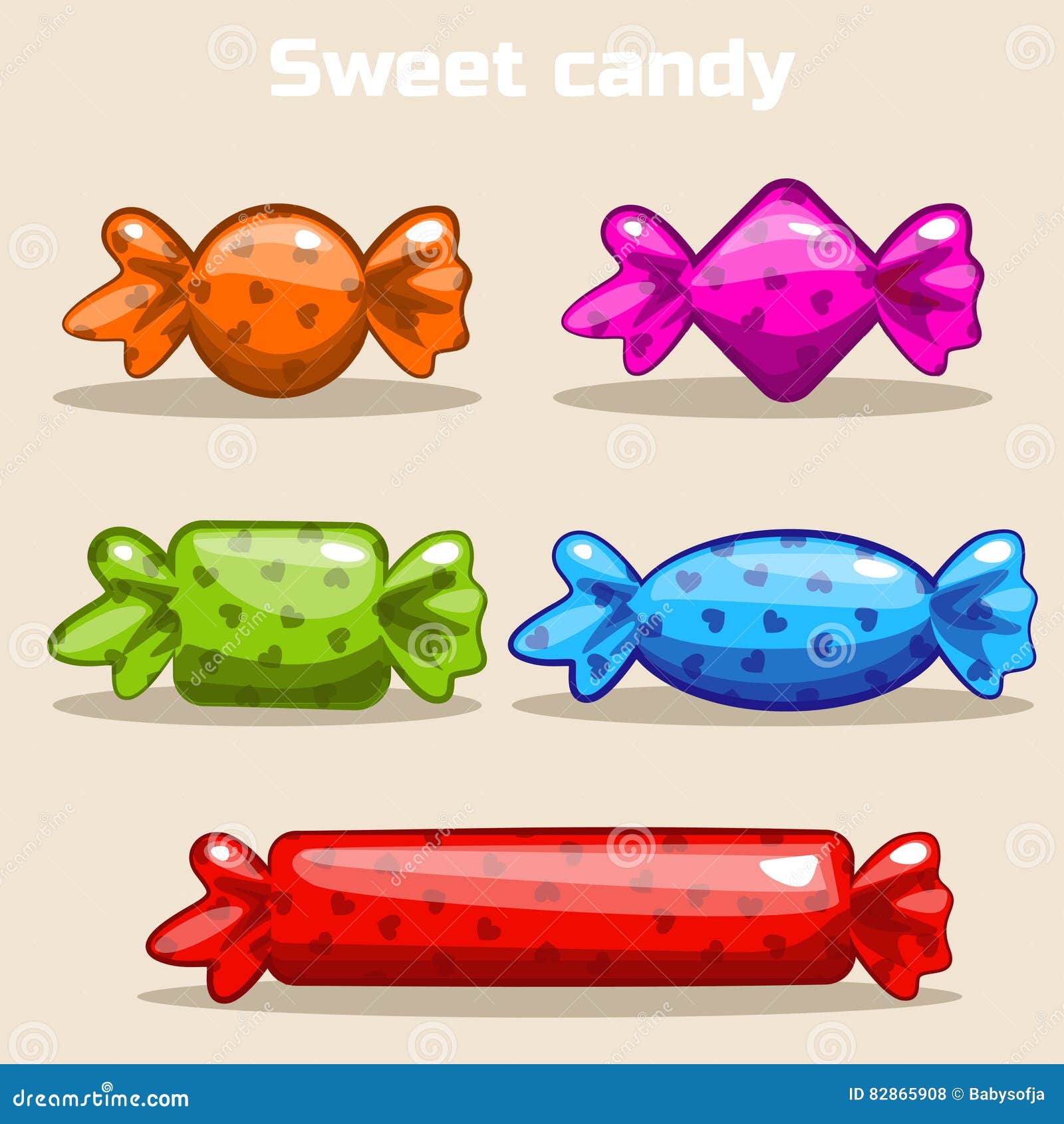 Cartoon cute sweet candy stock vector. Illustration of blue - 82865908