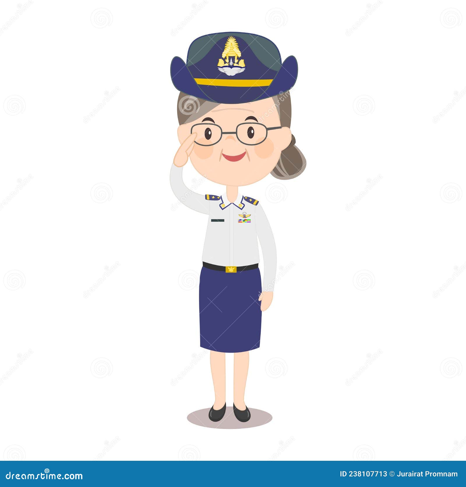 Cartoon Cute Thai Army Character Vector. Stock Vector - Illustration of ...
