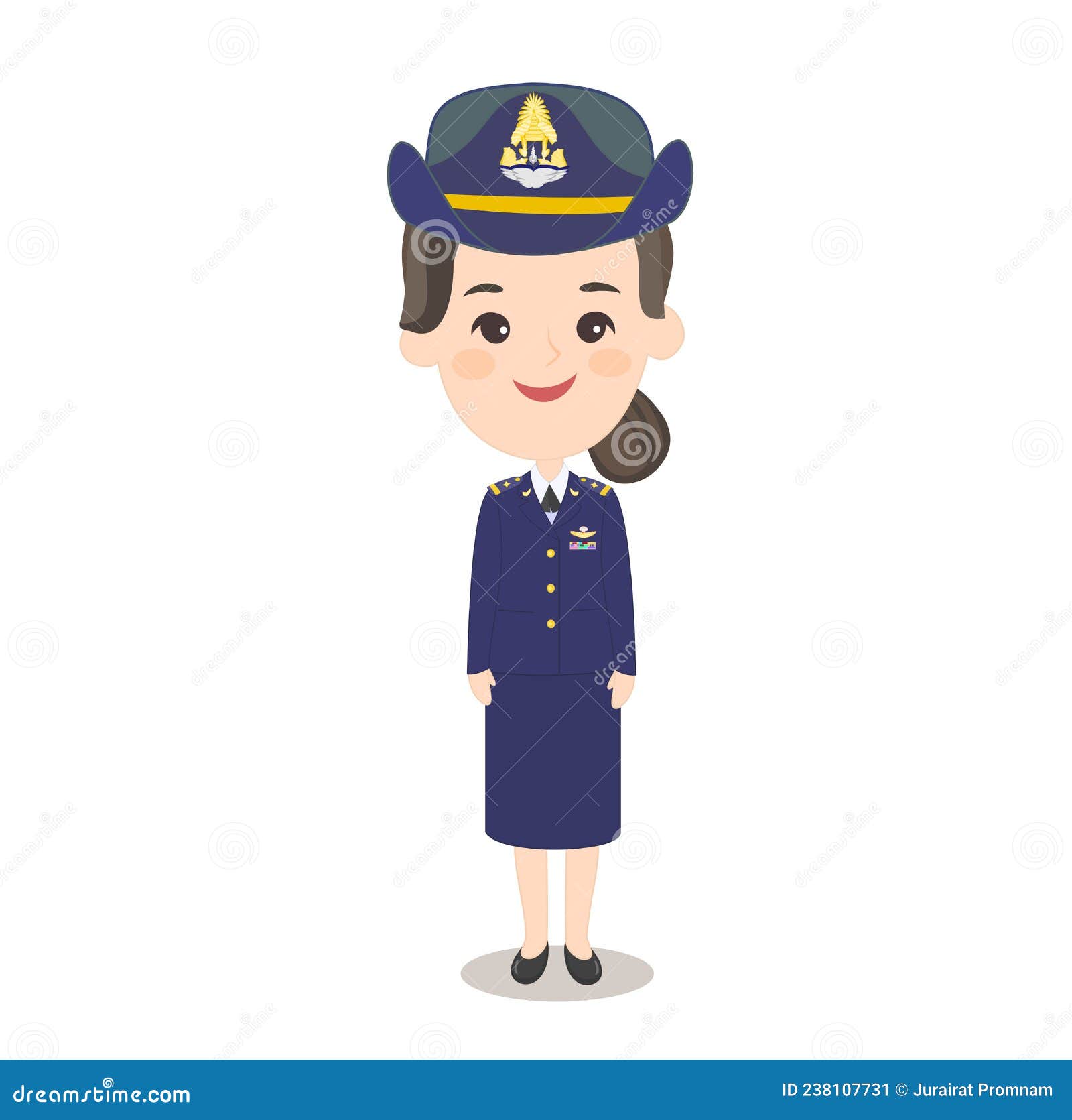 Cartoon Cute Thai Army Character Vector. Stock Vector - Illustration of ...