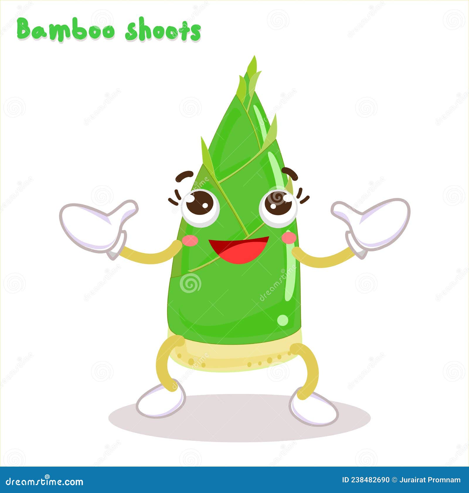 Cartoon Bamboo Vector on Background. Stock Vector - Illustration of ...