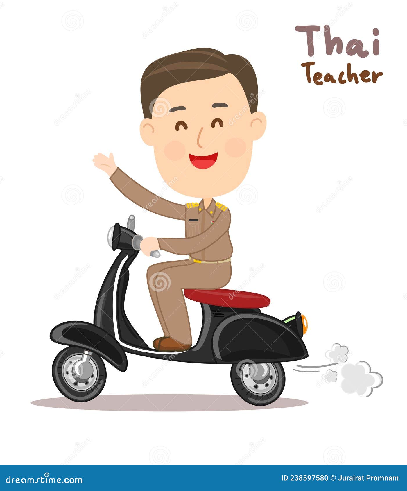Cartoon Thai Teacher Character Vector. Stock Vector - Illustration of ...